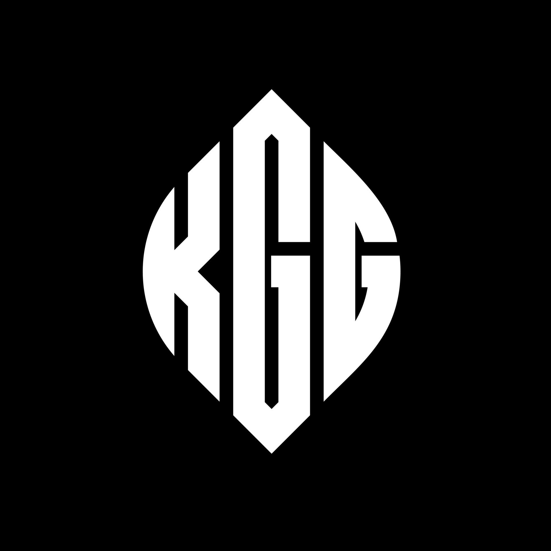 diseño de logotipo de letra de círculo kgg con forma de círculo y elipse. kgg elipse letras con ...