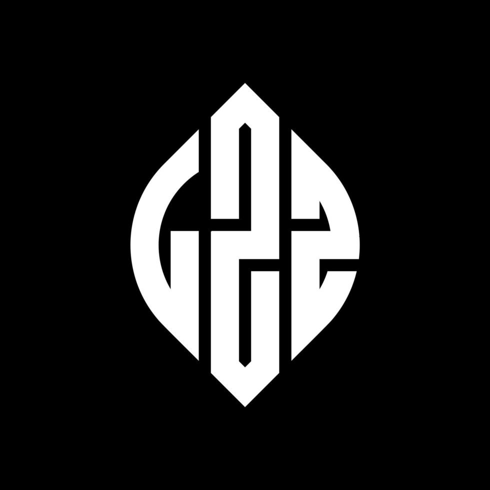 Diseño de logotipo de letra de círculo lzz con forma de círculo y elipse. lzz letras elipses con ...