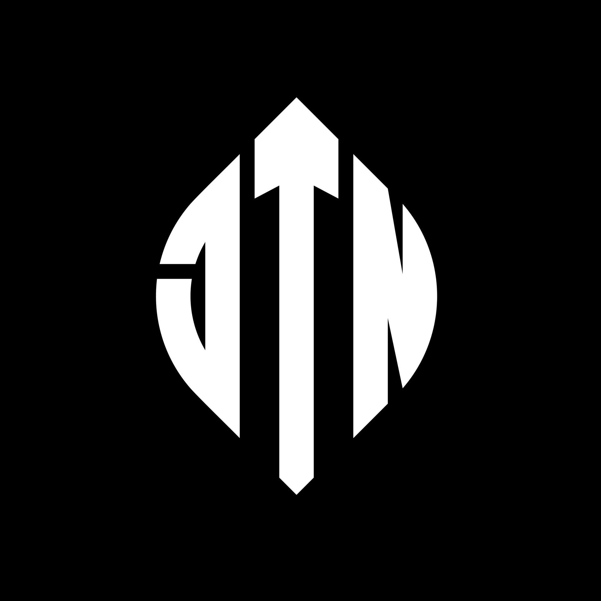 JTN circle letter logo design with circle and ellipse shape. JTN ellipse letters with ...