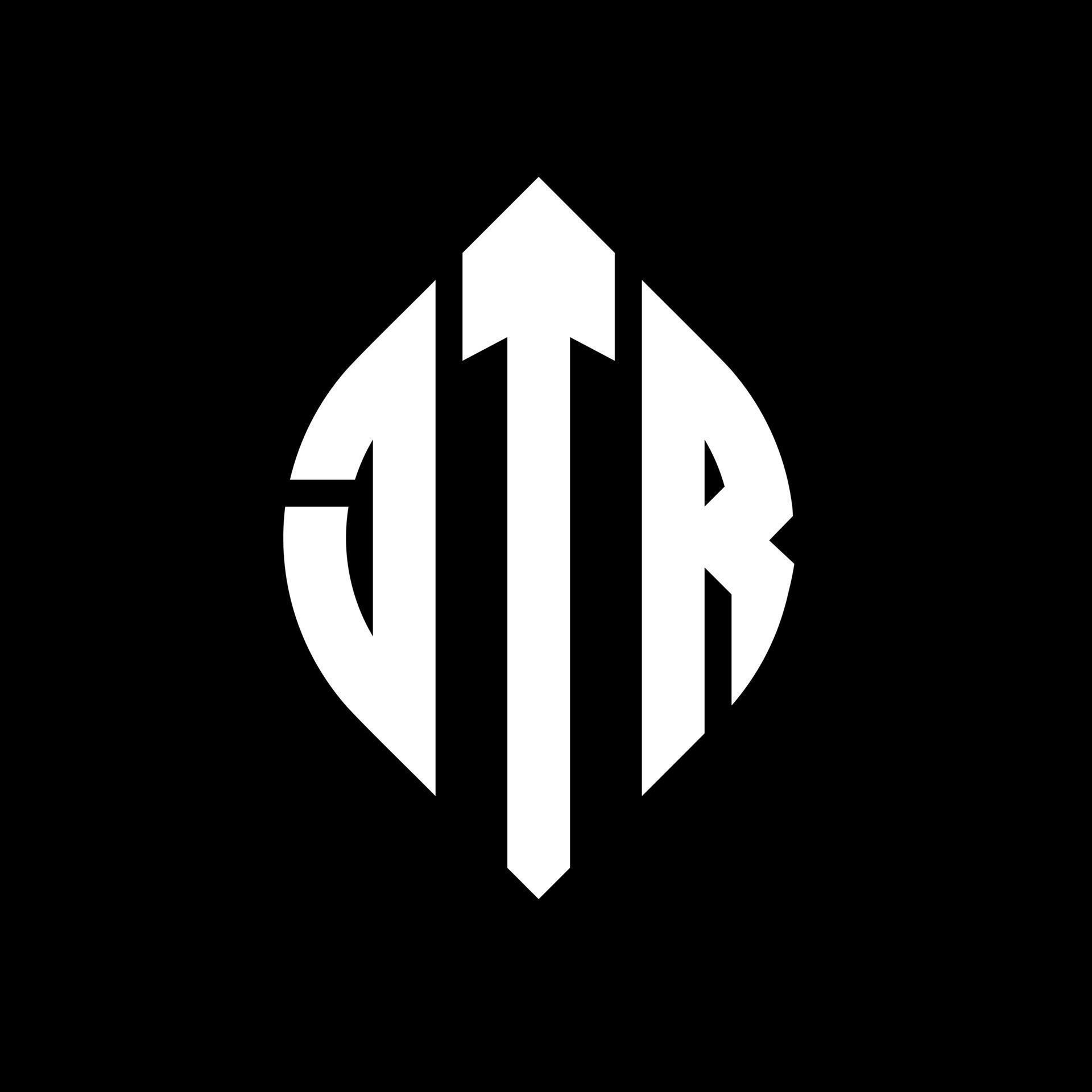 JTR circle letter logo design with circle and ellipse shape. JTR ellipse letters with ...