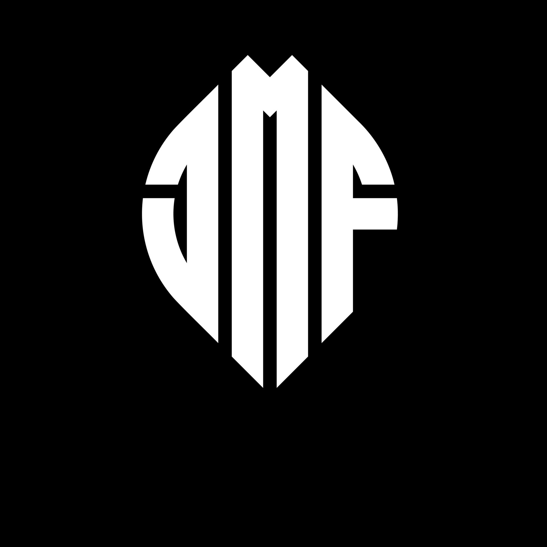 diseño de logotipo de letra de círculo jmf con forma de círculo y elipse. jmf letras elipses con ...