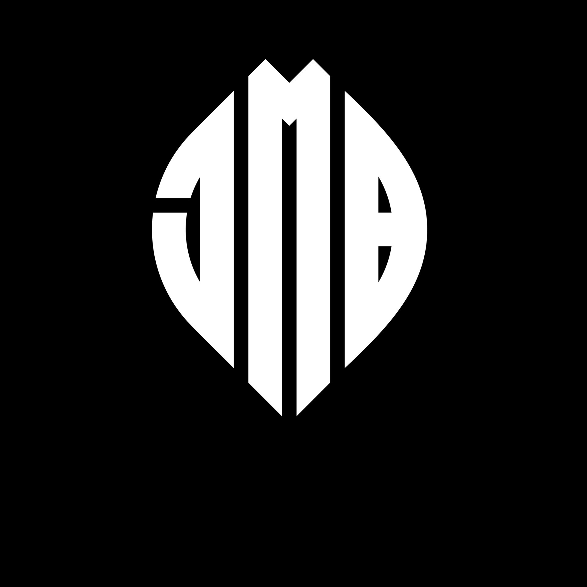 diseño de logotipo de letra de círculo jmb con forma de círculo y elipse. jmb letras elipses con ...
