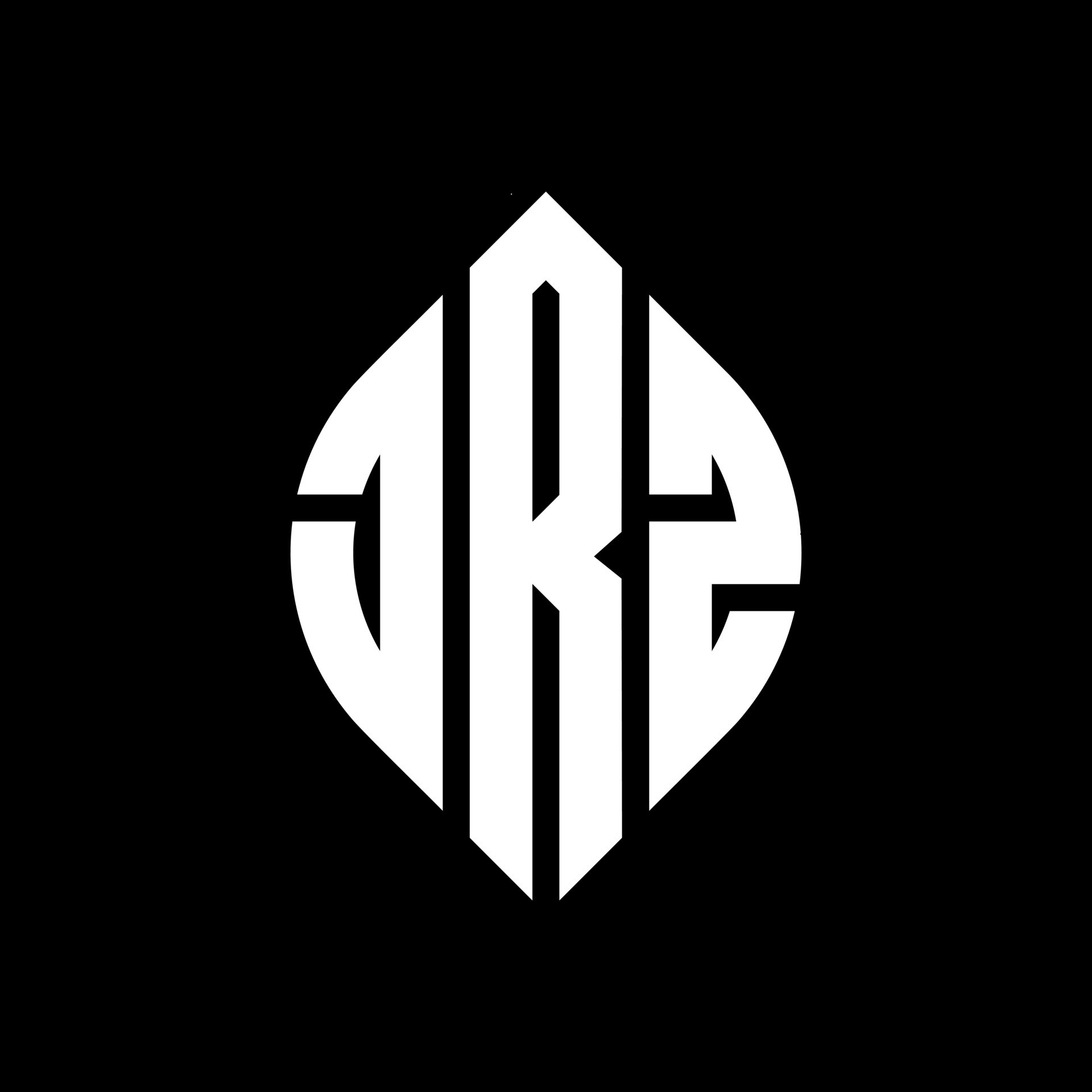 diseño de logotipo de letra de círculo jrz con forma de círculo y elipse. letras de elipse jrz ...
