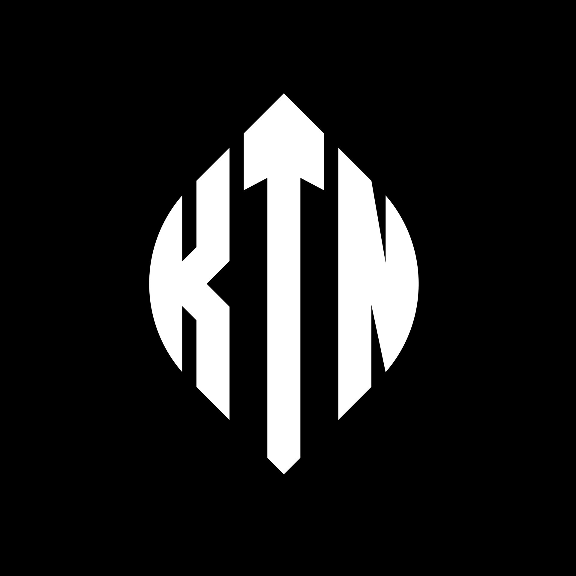 KTN circle letter logo design with circle and ellipse shape. KTN ellipse letters with ...