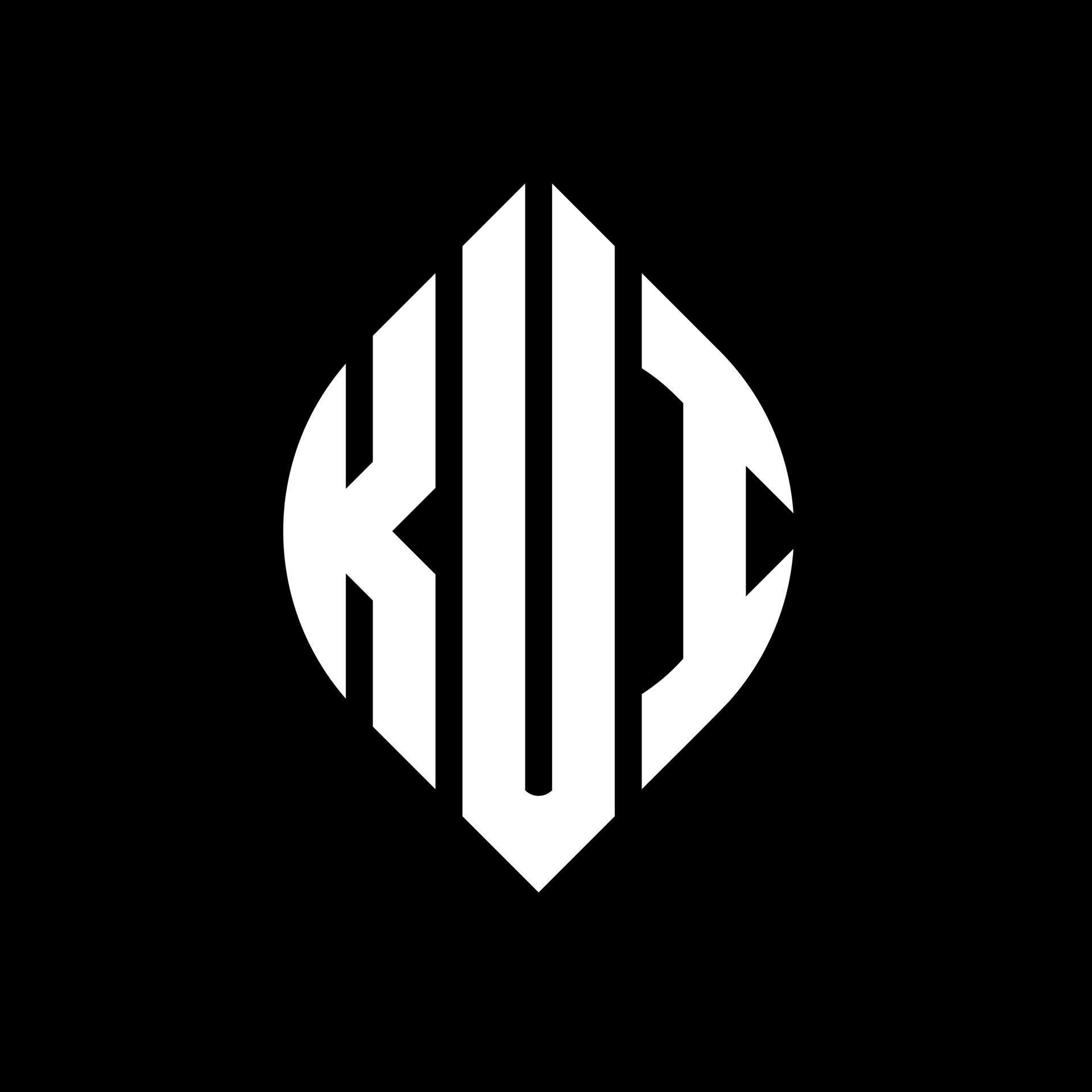 KUI circle letter logo design with circle and ellipse shape. KUI ellipse letters with ...