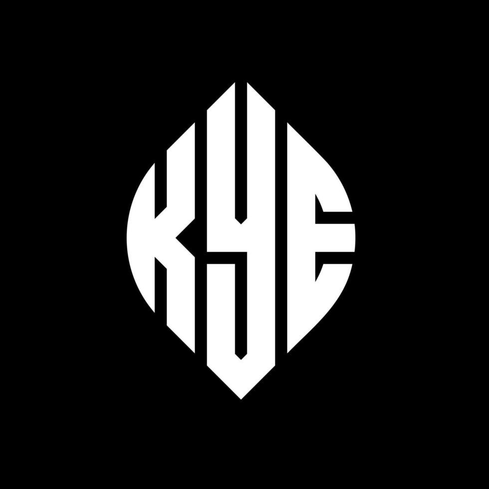 KYE circle letter logo design with circle and ellipse shape. KYE ellipse letters with ...