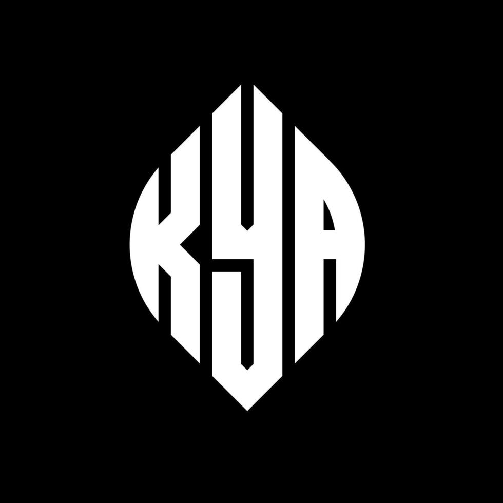 diseño de logotipo de letra de círculo kya con forma de círculo y elipse. kya elipse letras con ...