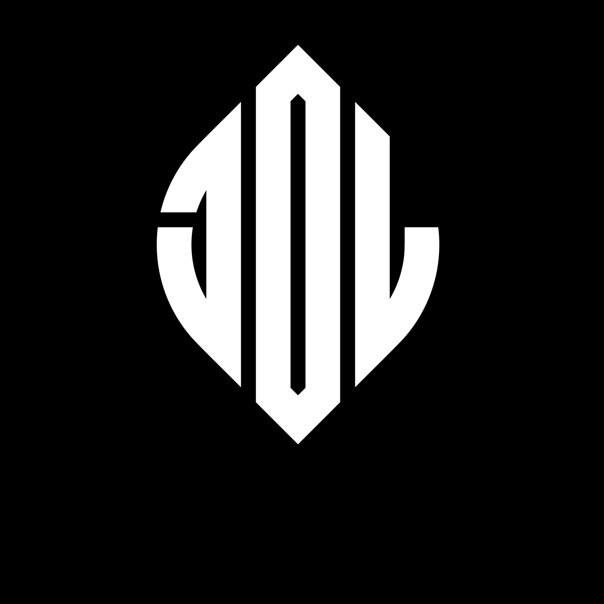 diseño de logotipo de letra de círculo jdl con forma de círculo y elipse. jdl letras elipses con ...