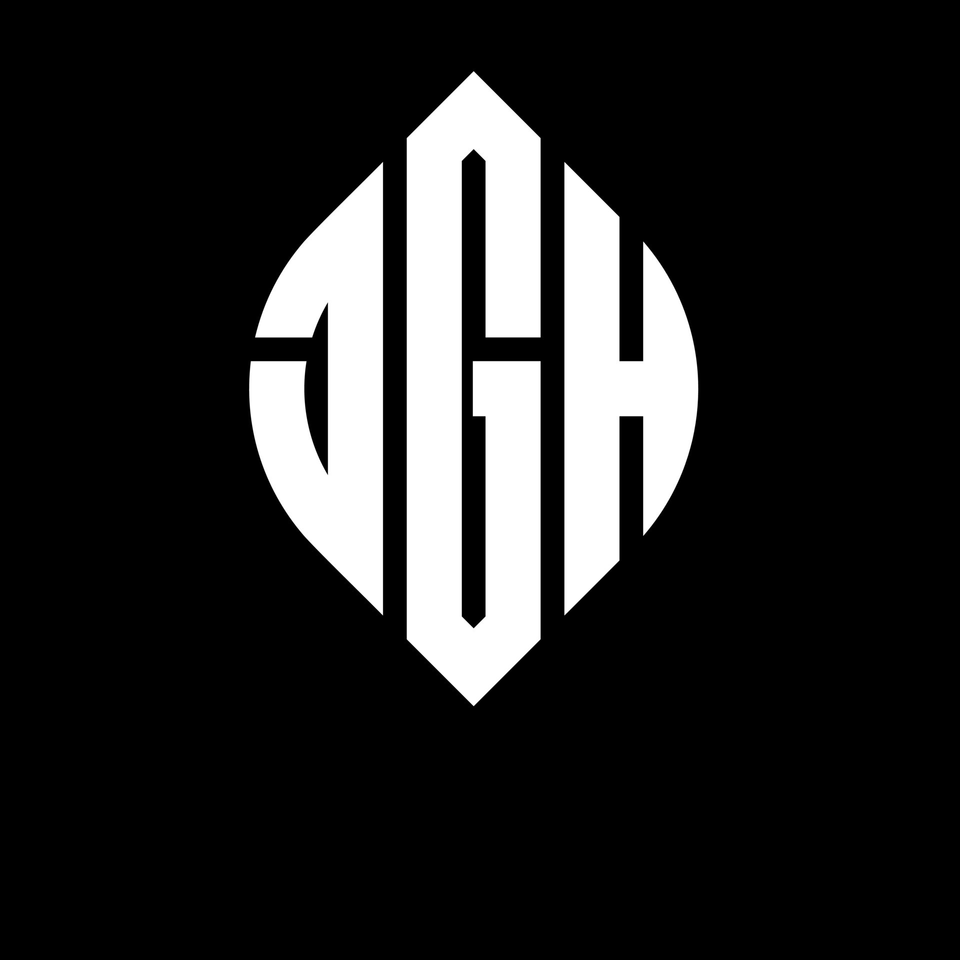 diseño de logotipo de letra de círculo jgh con forma de círculo y elipse. jgh letras elipses con ...