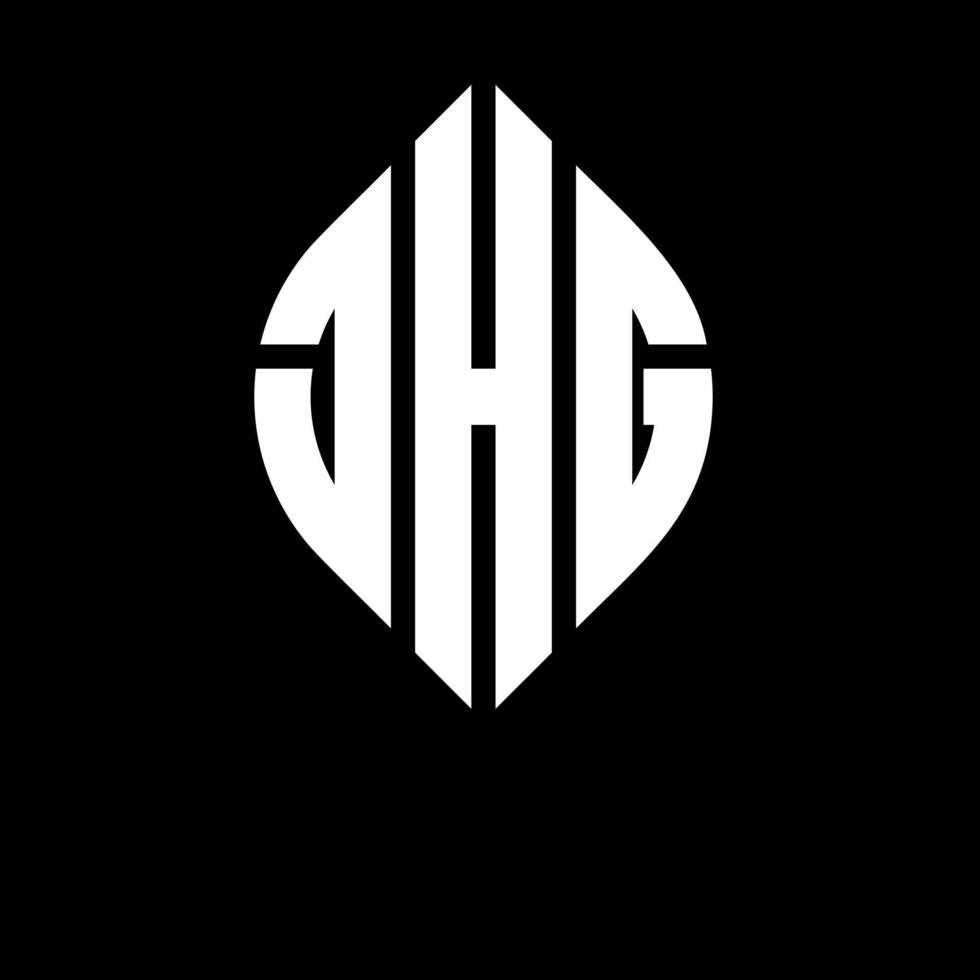 JHG circle letter logo design with circle and ellipse shape. JHG ellipse letters with ...