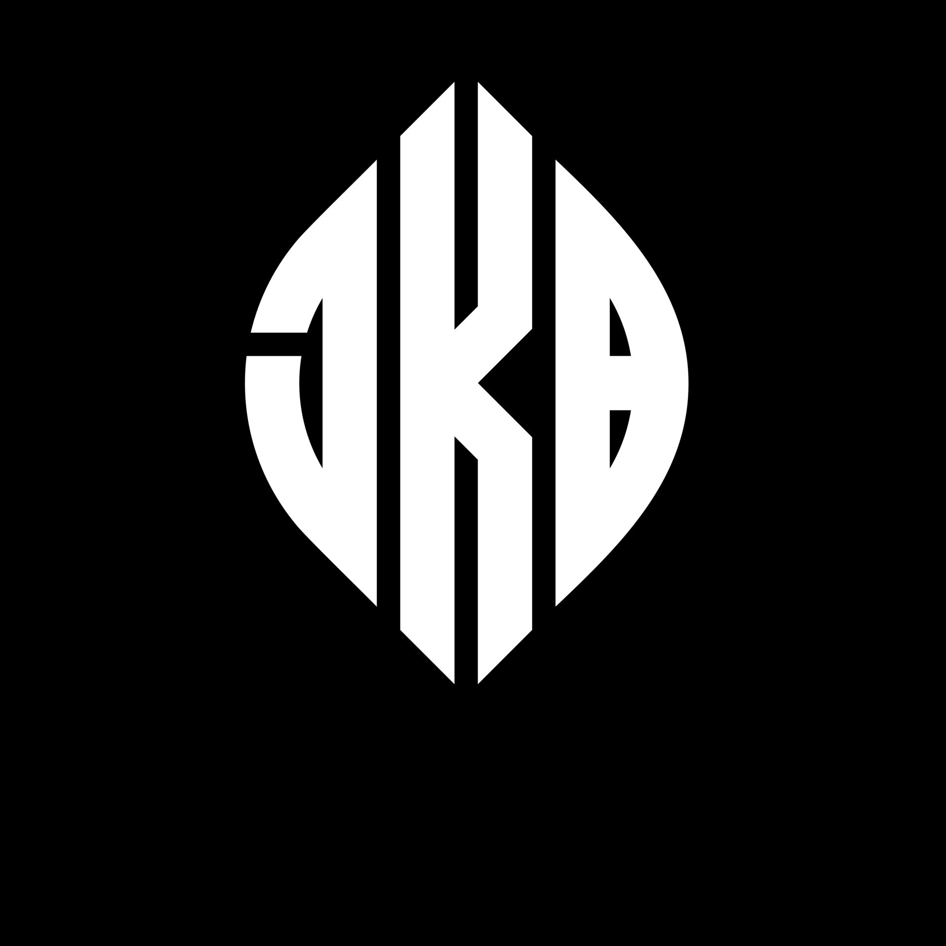 Diseño de logotipo de letra de círculo jkb con forma de círculo y elipse. Letras de elipse jkb ...