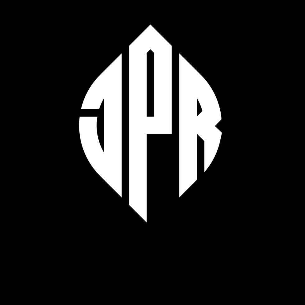 diseño de logotipo de letra de círculo jpr con forma de círculo y elipse. jpr letras elipses con ...