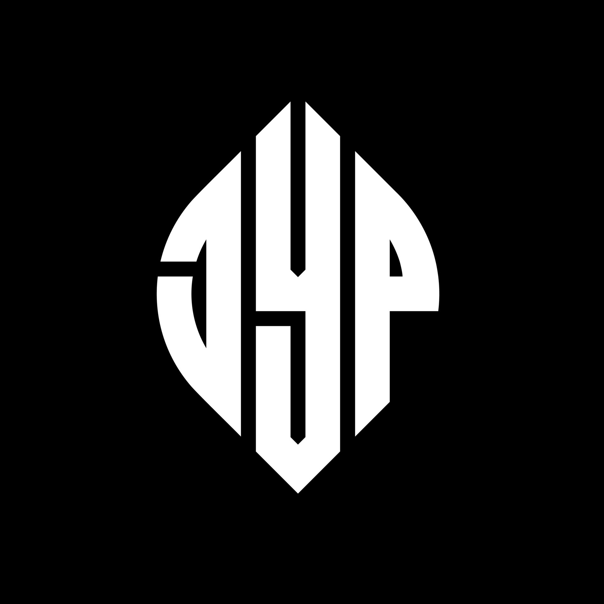 diseño de logotipo de letra de círculo jyp con forma de círculo y elipse. jyp letras elipses con ...