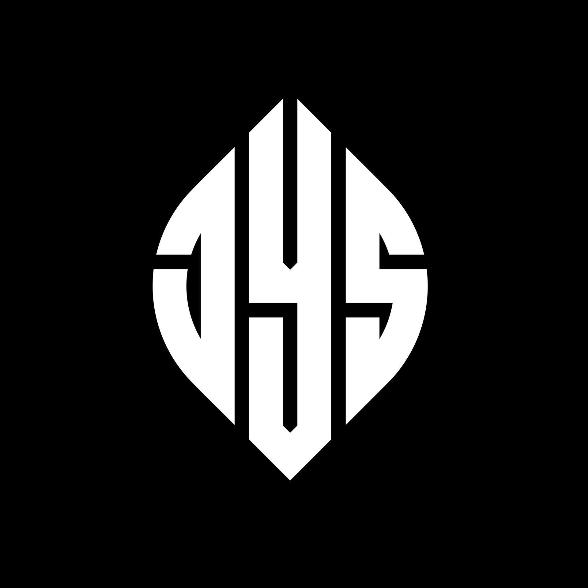 diseño de logotipo de letra de círculo jys con forma de círculo y elipse. jys letras elipses con ...