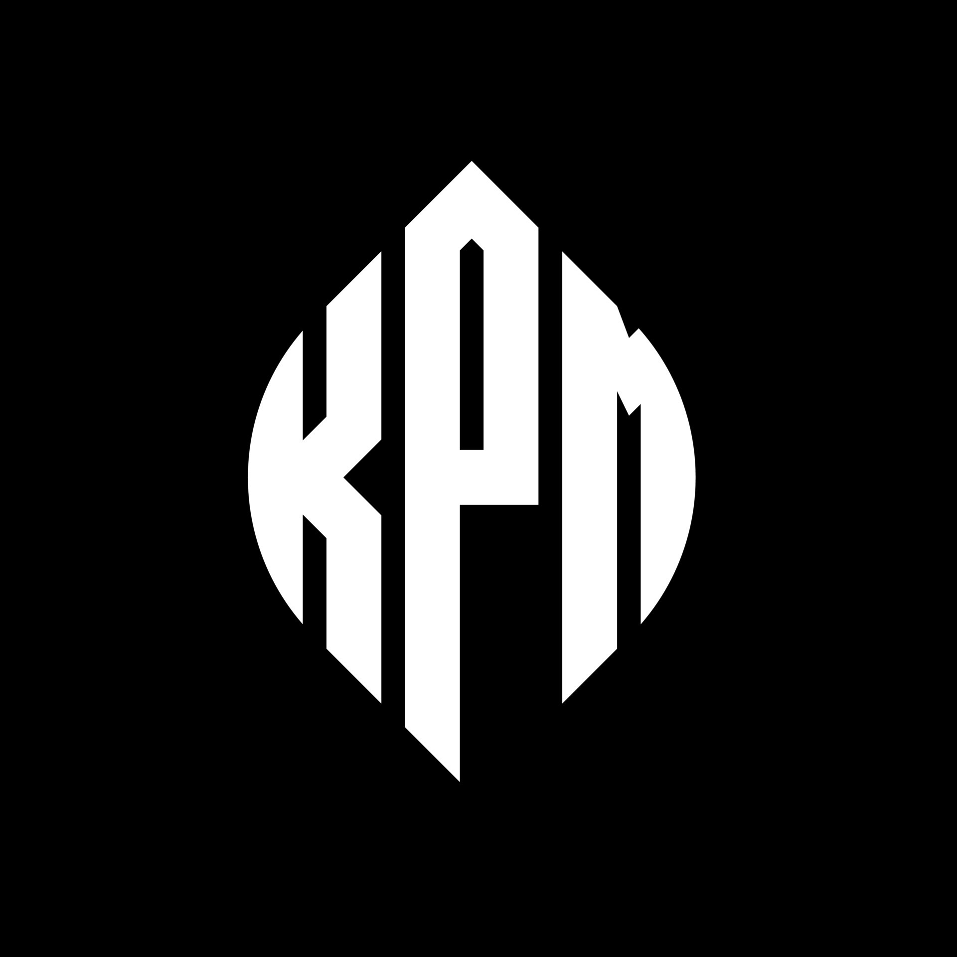 Diseño De Logotipo De Letra De Círculo Kpm Con Forma De Círculo Y Elipse Kpm Elipse Letras Con
