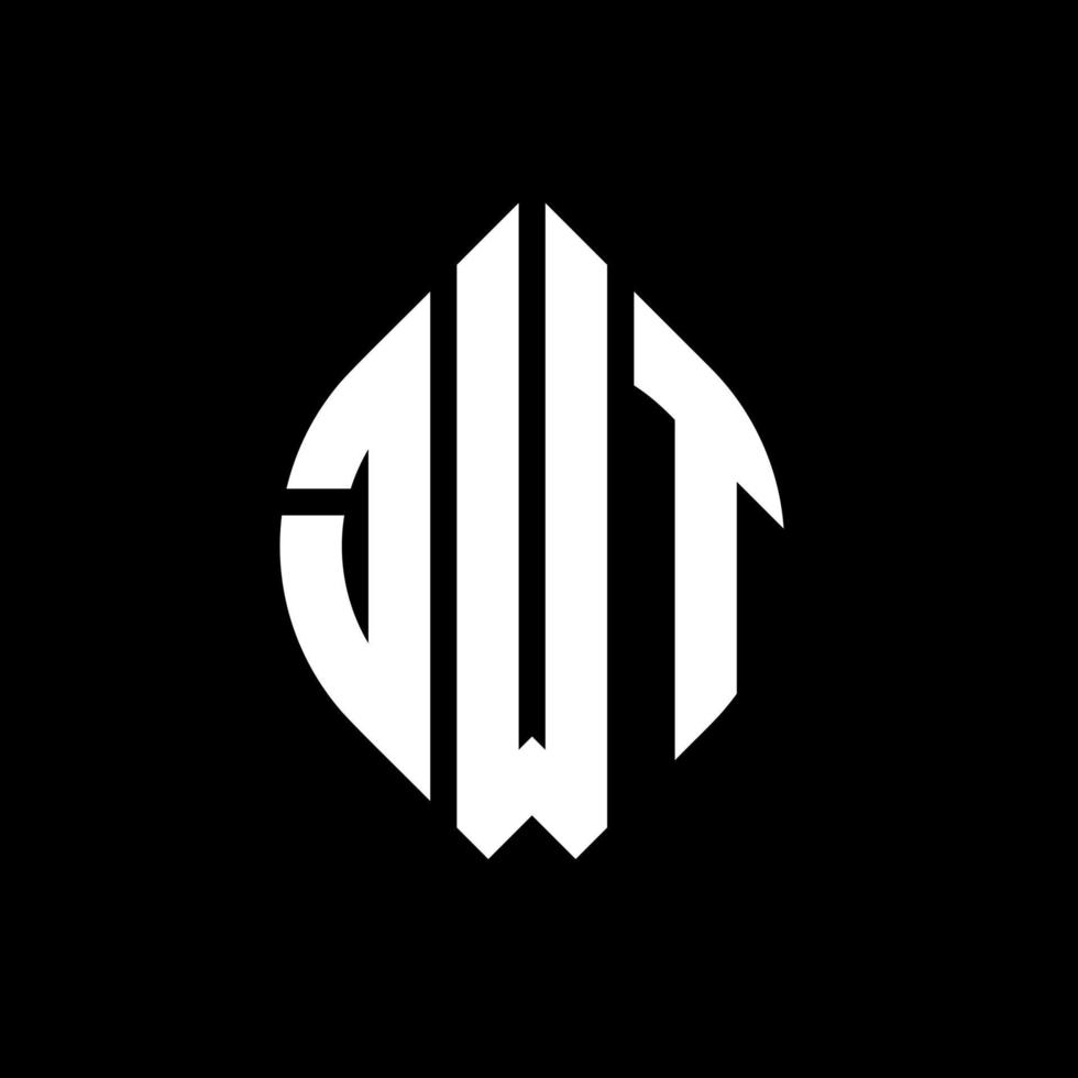 JWT circle letter logo design with circle and ellipse shape. JWT ellipse letters with ...