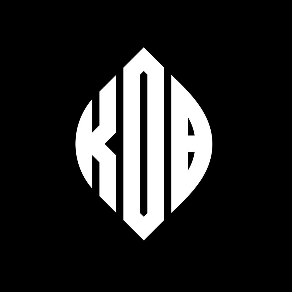 diseño de logotipo de letra de círculo kdb con forma de círculo y elipse. kdb letras elipses con ...