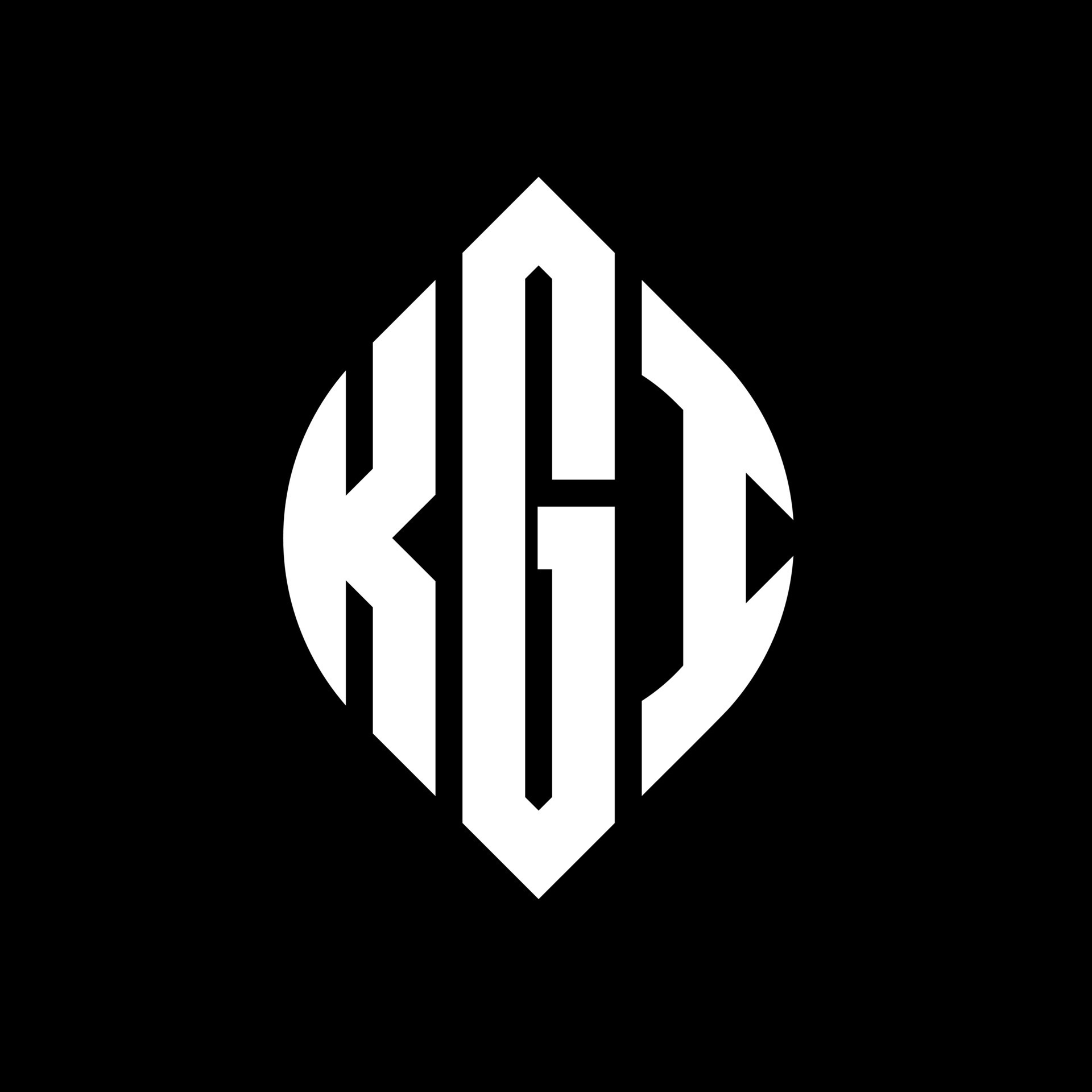 diseño de logotipo de letra de círculo kgi con forma de círculo y elipse. letras de elipse kgi ...