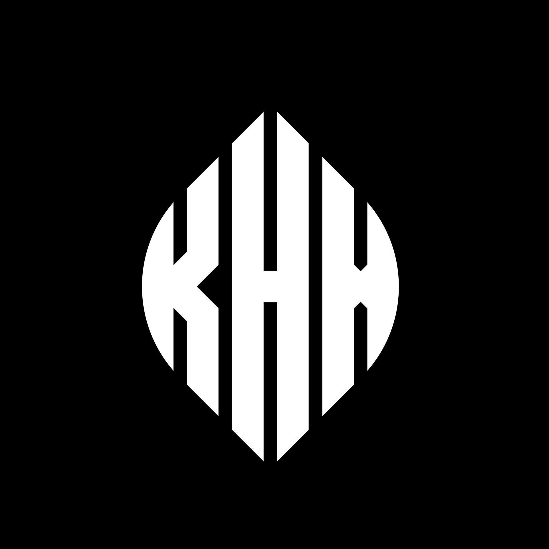 KHX circle letter logo design with circle and ellipse shape. KHX ellipse letters with ...