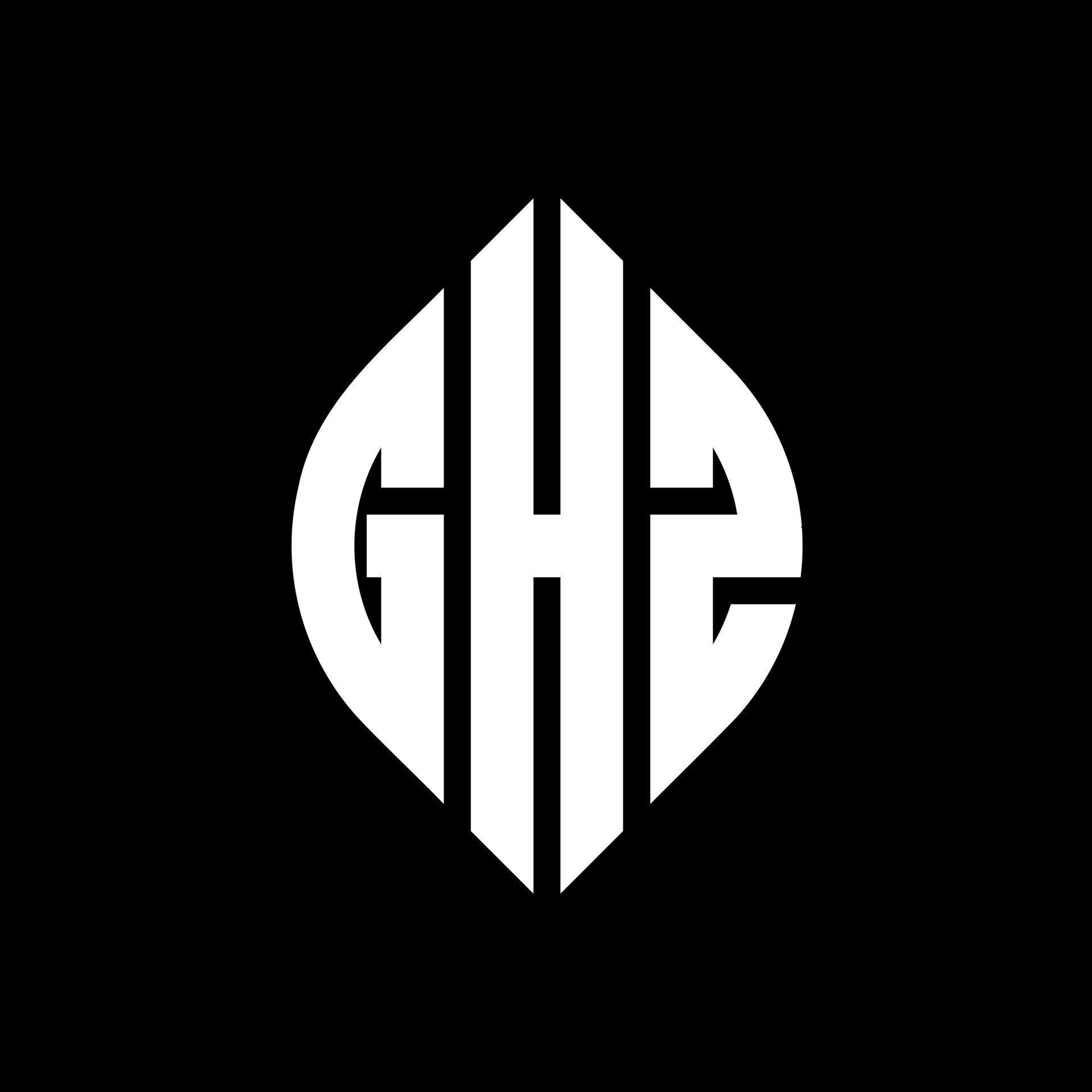 Diseño De Logotipo De Letra Circular Ghz Con Forma De Círculo Y Elipse Ghz Letras Elipses Con