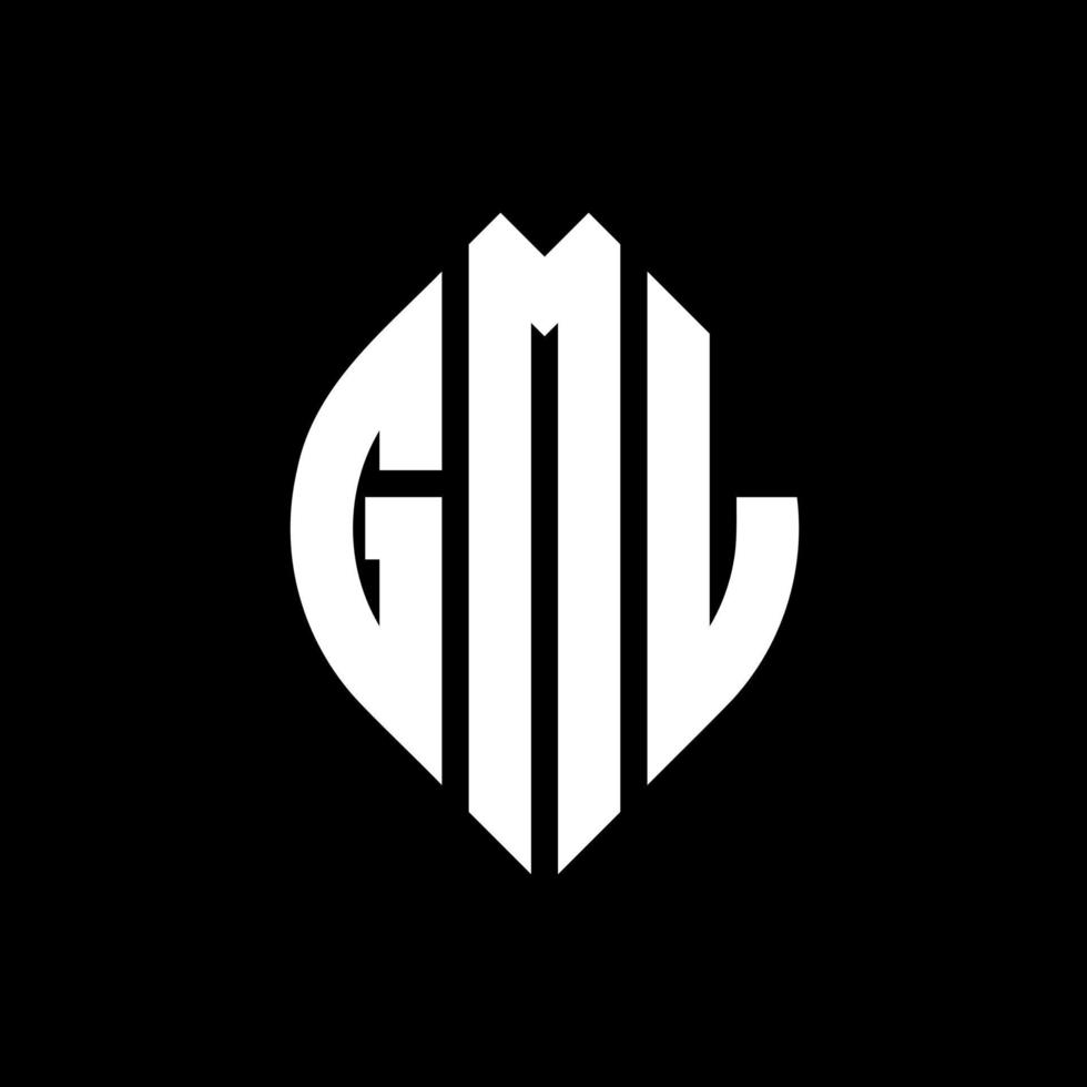 Diseño de logotipo de letra de círculo gml con forma de círculo y elipse. letras elipses gml con ...