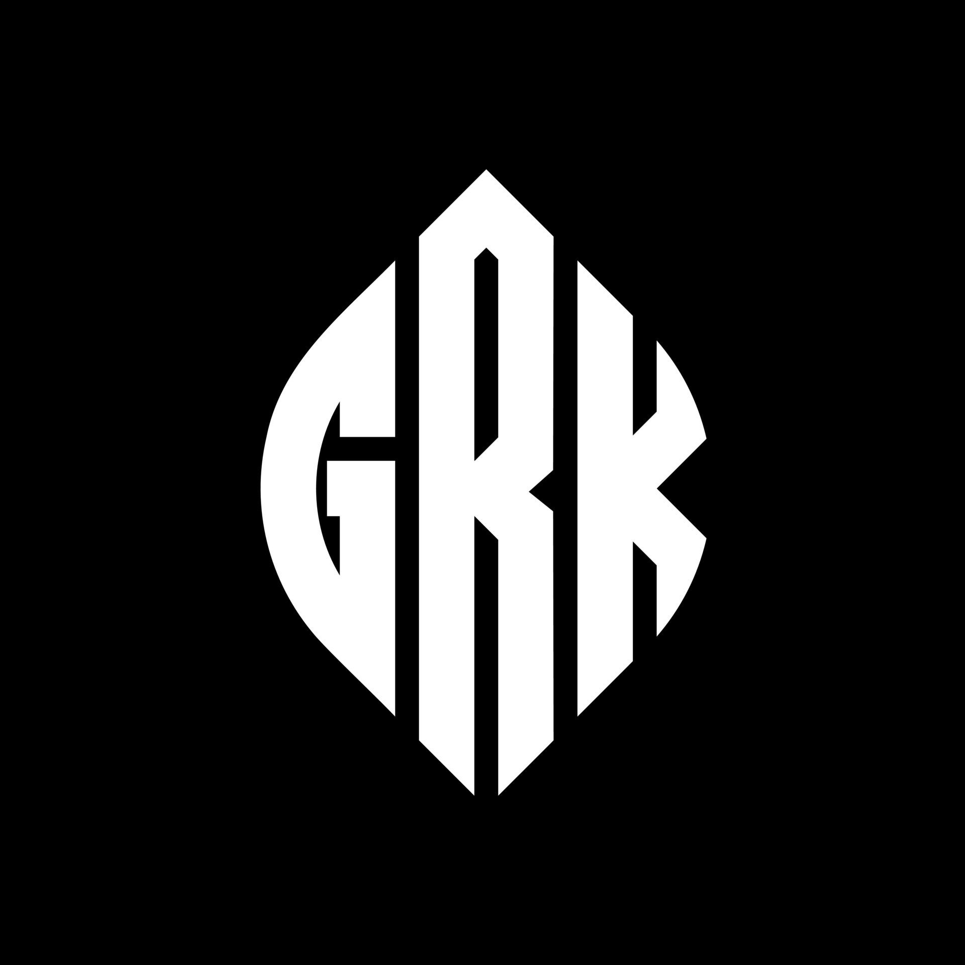 Grk Circle Letter Logo Design With Circle And Ellipse Shape Grk