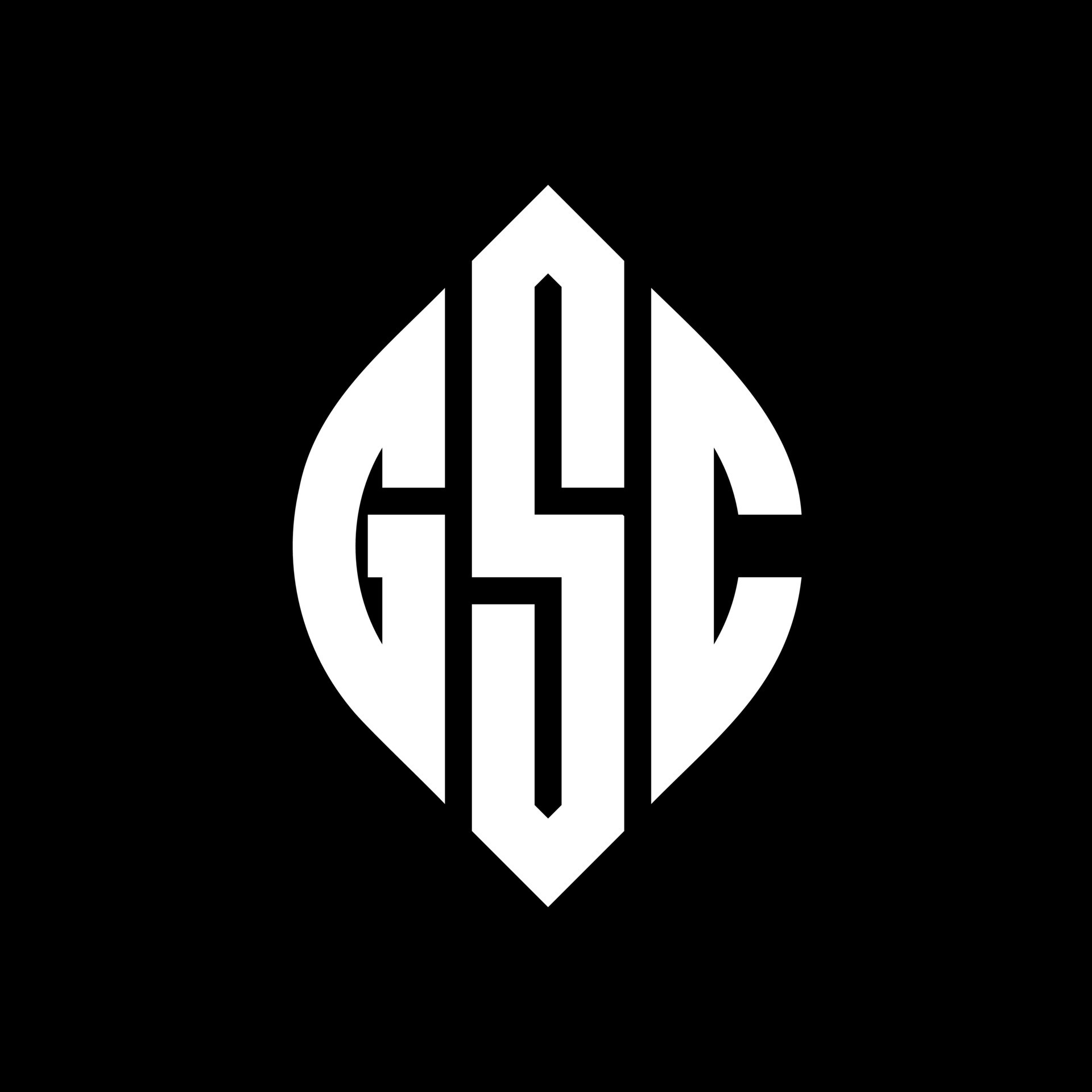 diseño de logotipo de letra de círculo gsc con forma de círculo y elipse. gsc letras elipses con ...