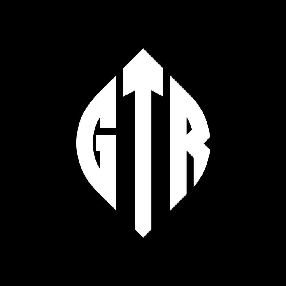 GTR circle letter logo design with circle and ellipse shape. GTR ...