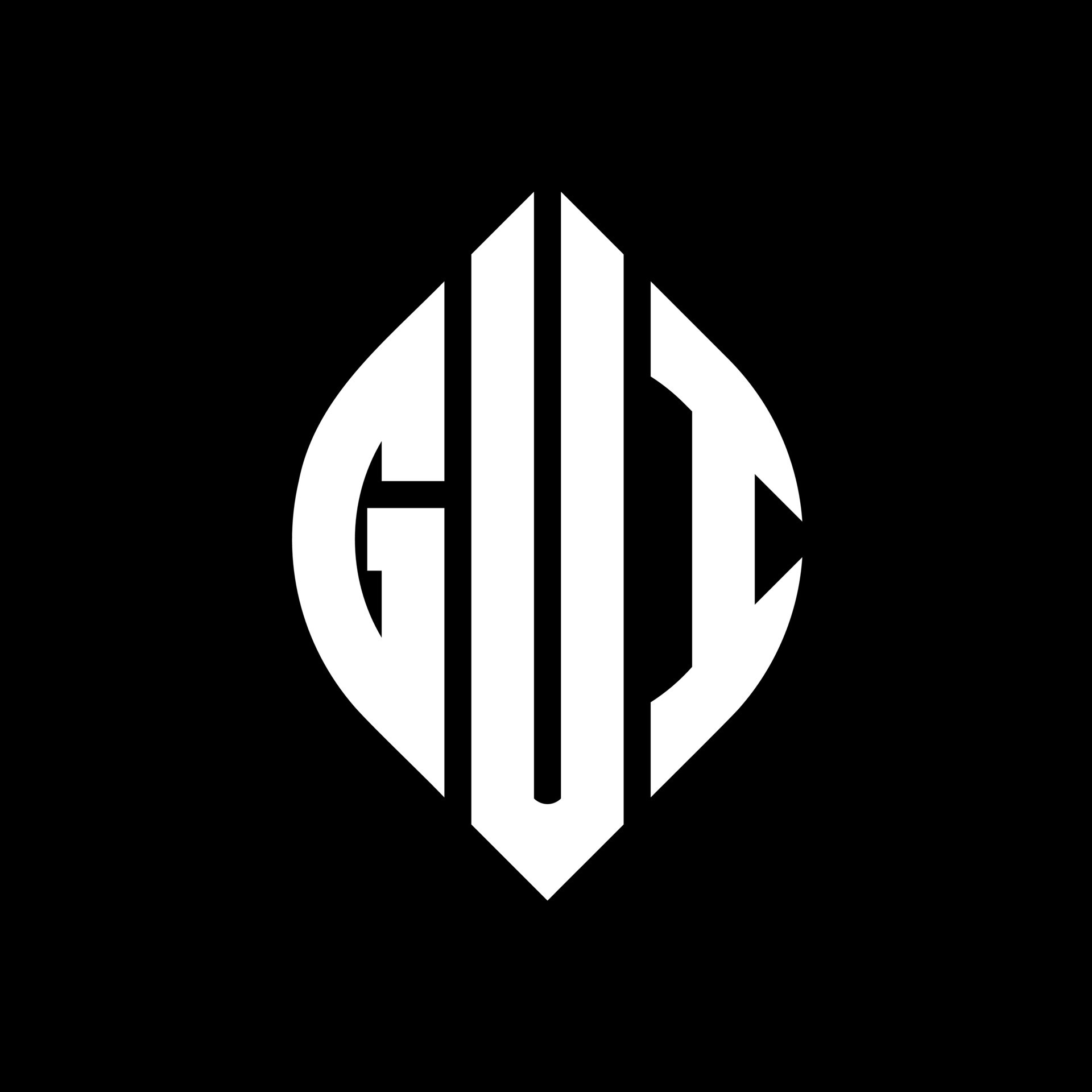 Gui Circle Letter Logo Design With Circle And Ellipse Shape Gui Ellipse Letters With