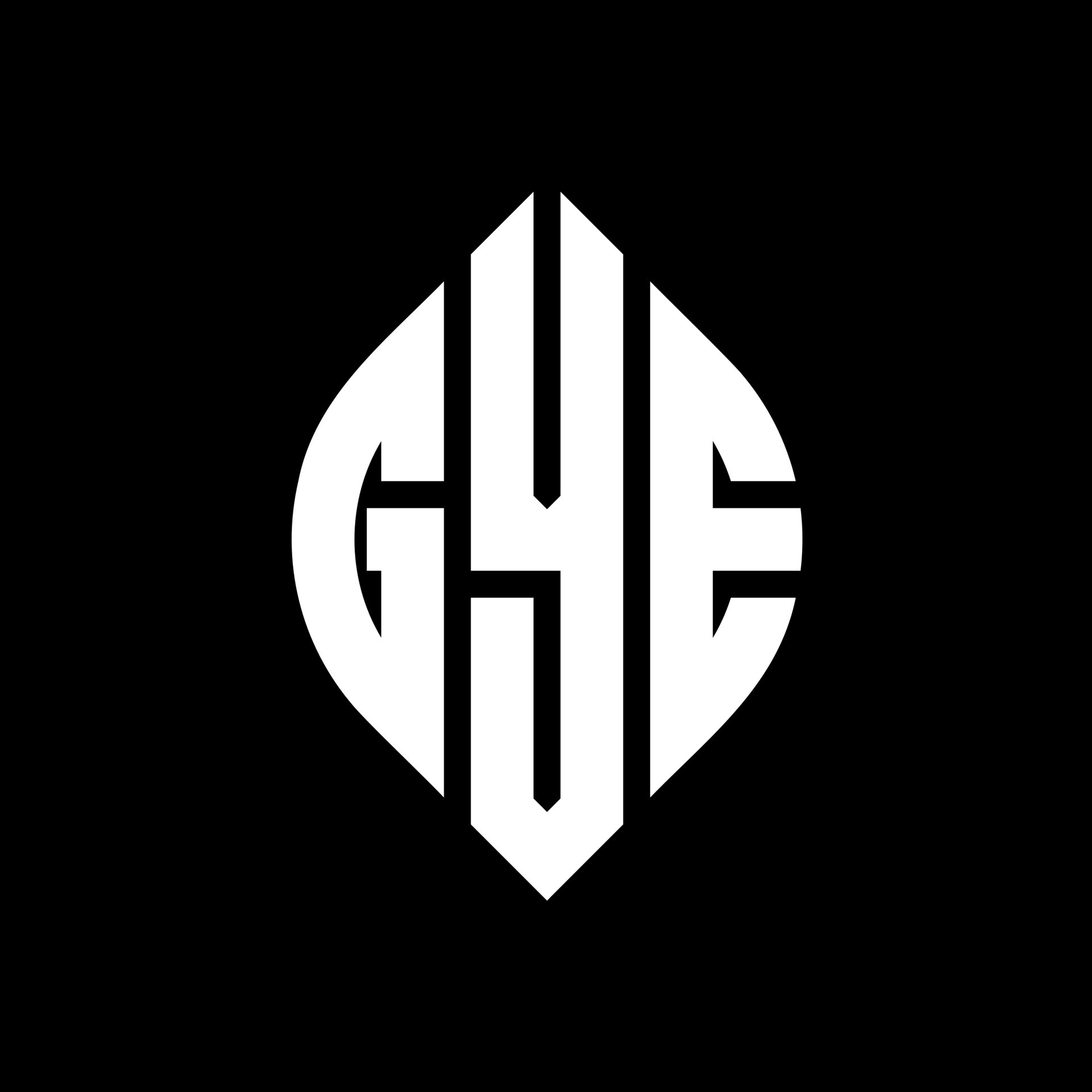 diseño de logotipo de letra de círculo gxe con forma de círculo y elipse. gxe letras elipses con ...
