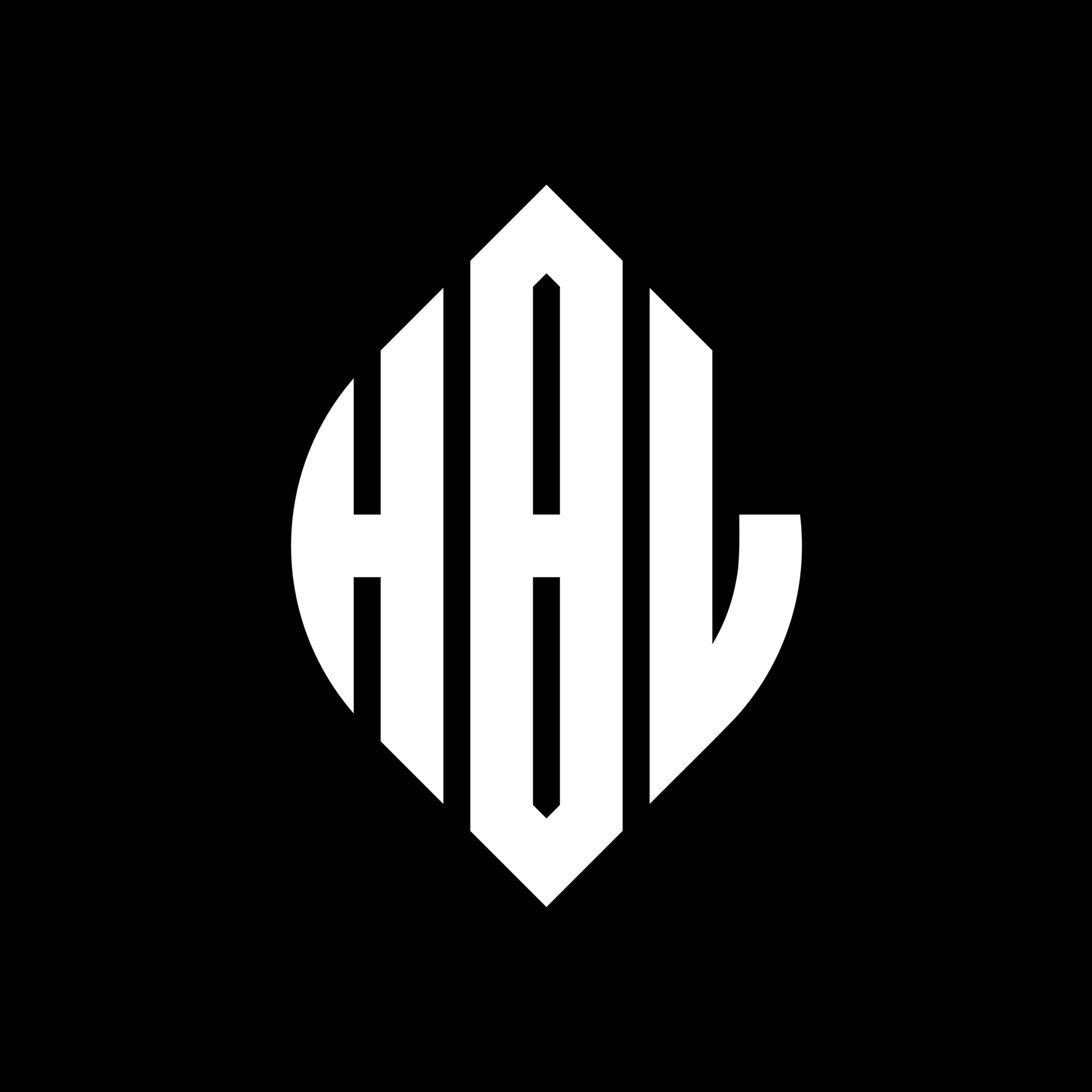 diseño de logotipo de letra de círculo hbl con forma de círculo y elipse. letras de elipse hbl ...