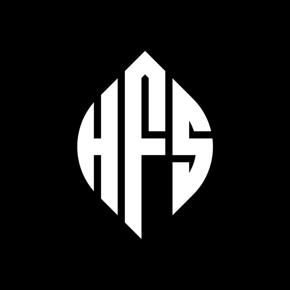 diseño de logotipo de letra de círculo hfs con forma de círculo y elipse. hfs letras elipses con ...