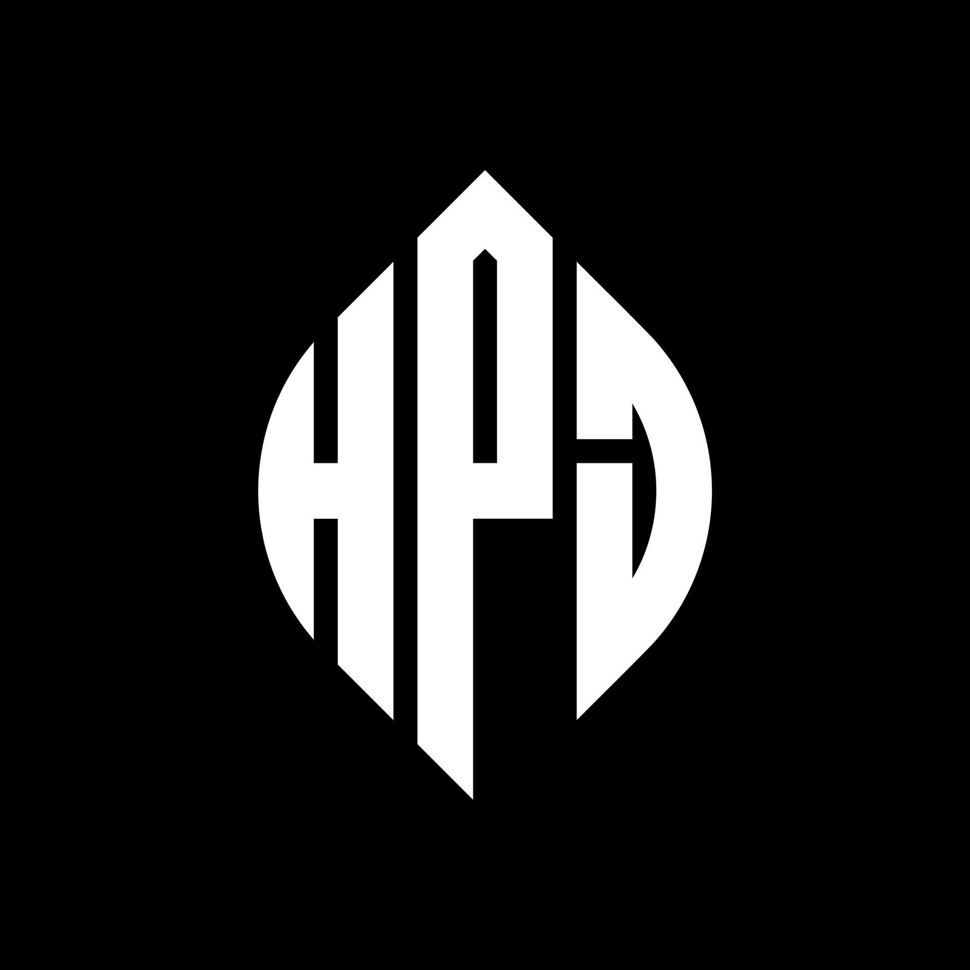 Hpj Circle Letter Logo Design With Circle And Ellipse Shape Hpj Ellipse Letters With