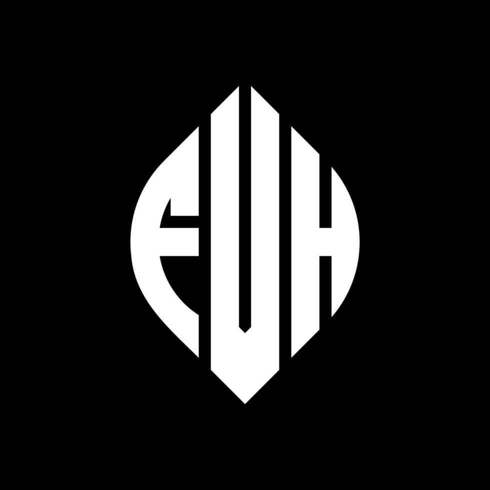 Diseño De Logotipo De Letra Circular Fvh Con Forma De Círculo Y Elipse Fvh Letras Elipses Con