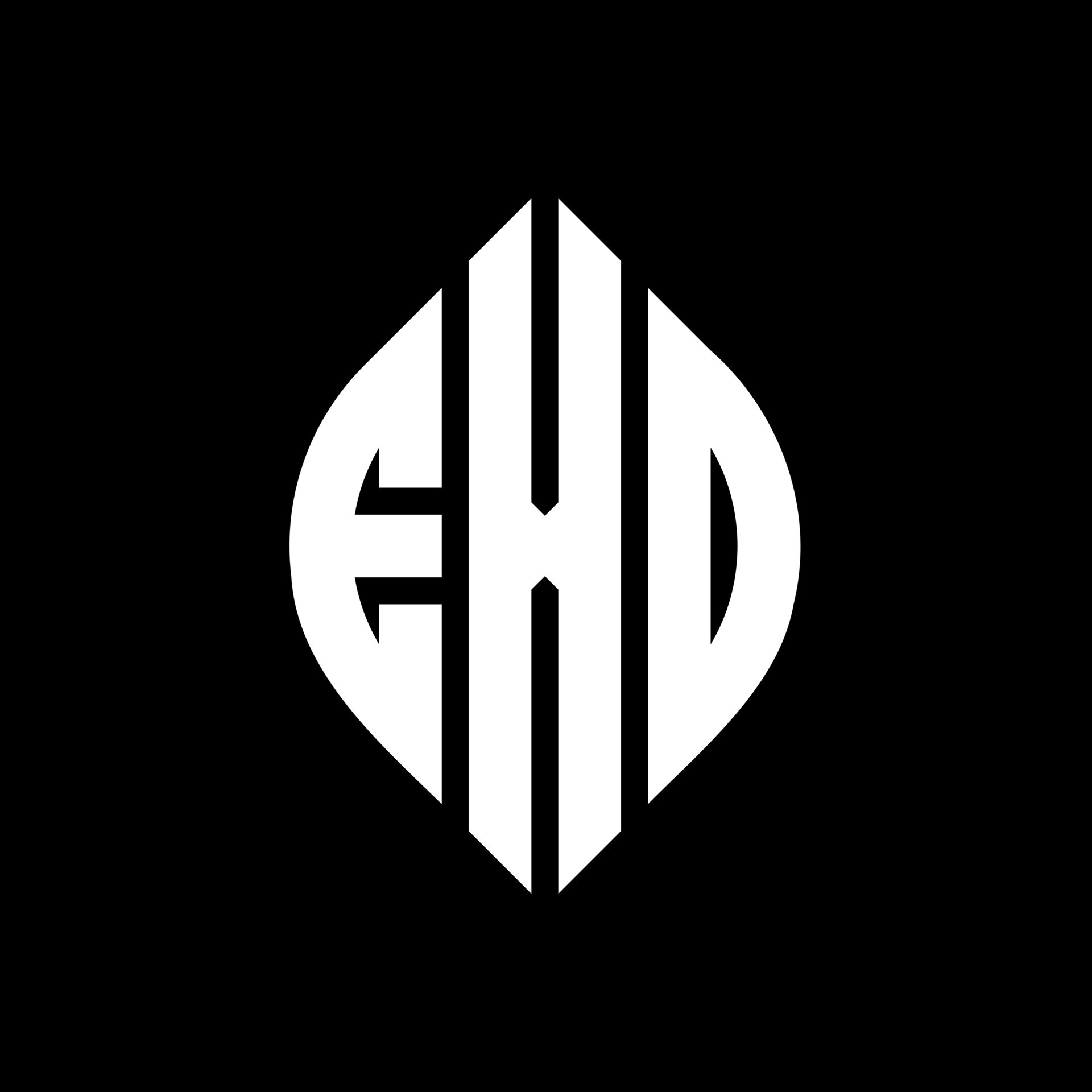 diseño de logotipo de letra de círculo exd con forma de círculo y elipse. exd letras elipses con ...