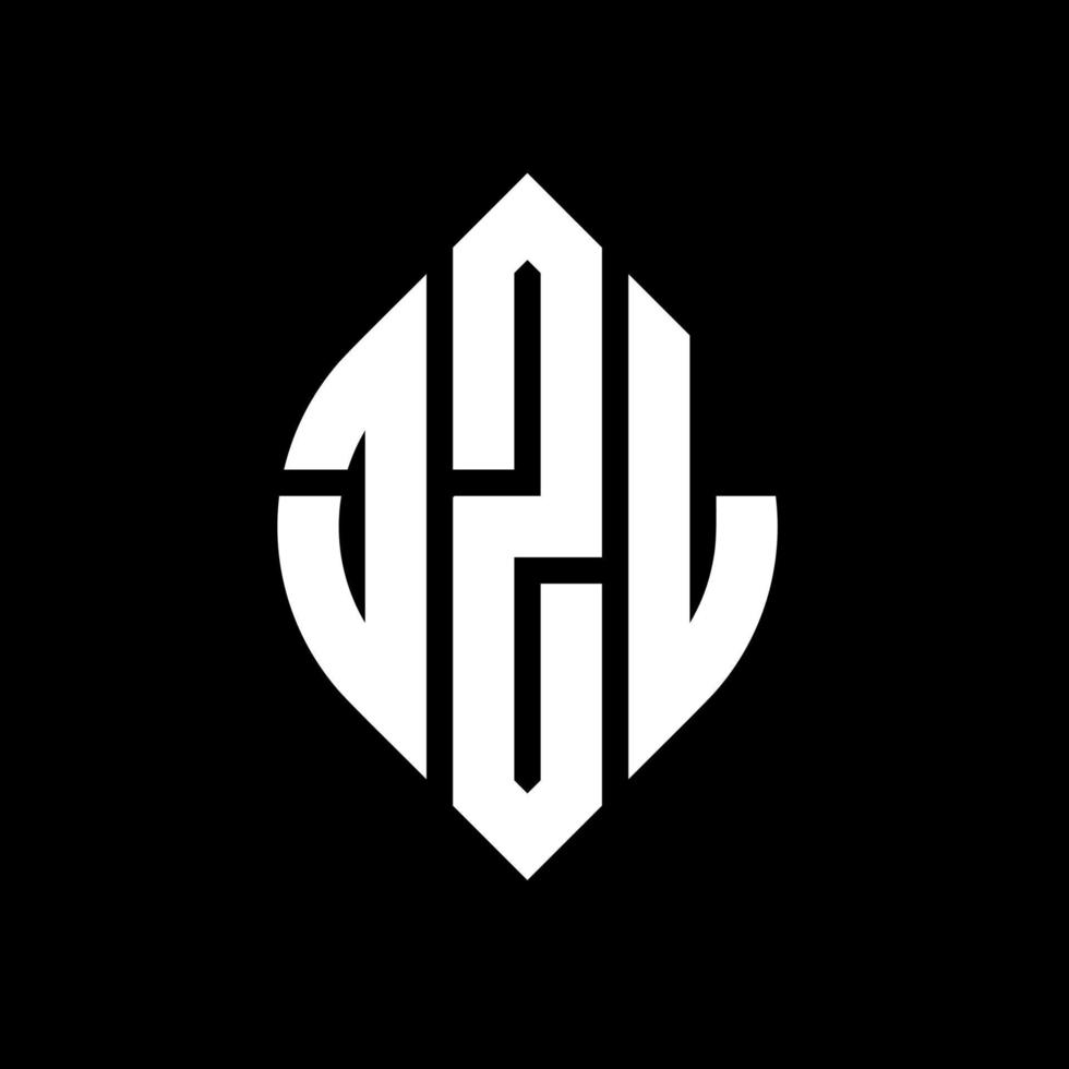 diseño de logotipo de letra de círculo jzl con forma de círculo y elipse. jzl letras elipses con ...