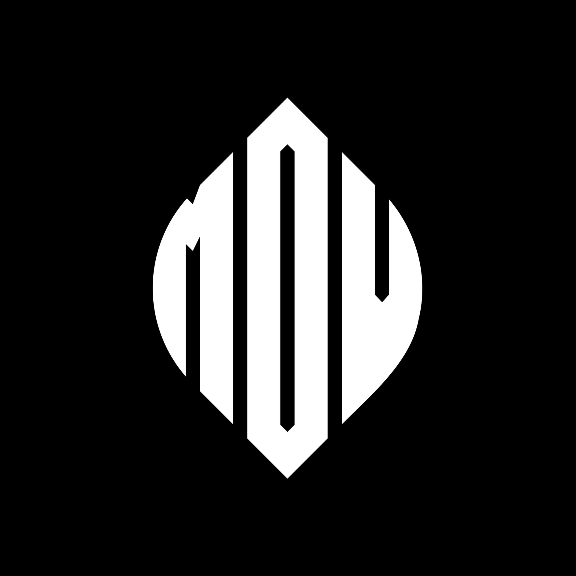 diseño de logotipo de letra de círculo mdv con forma de círculo y elipse. Letras de elipse mdv ...