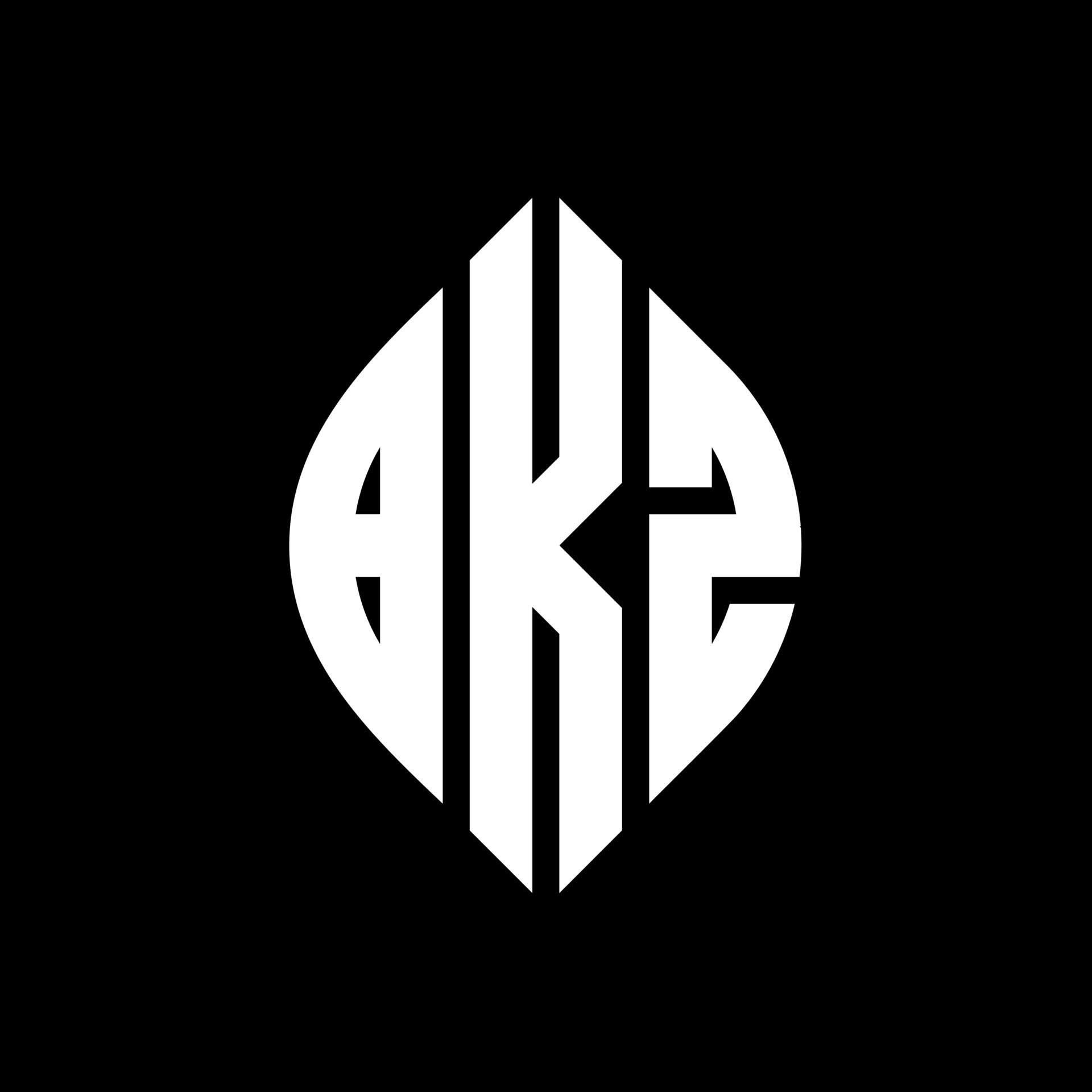 Diseño de logotipo de letra circular bkz con forma de círculo y elipse. letras elipses bkz con ...