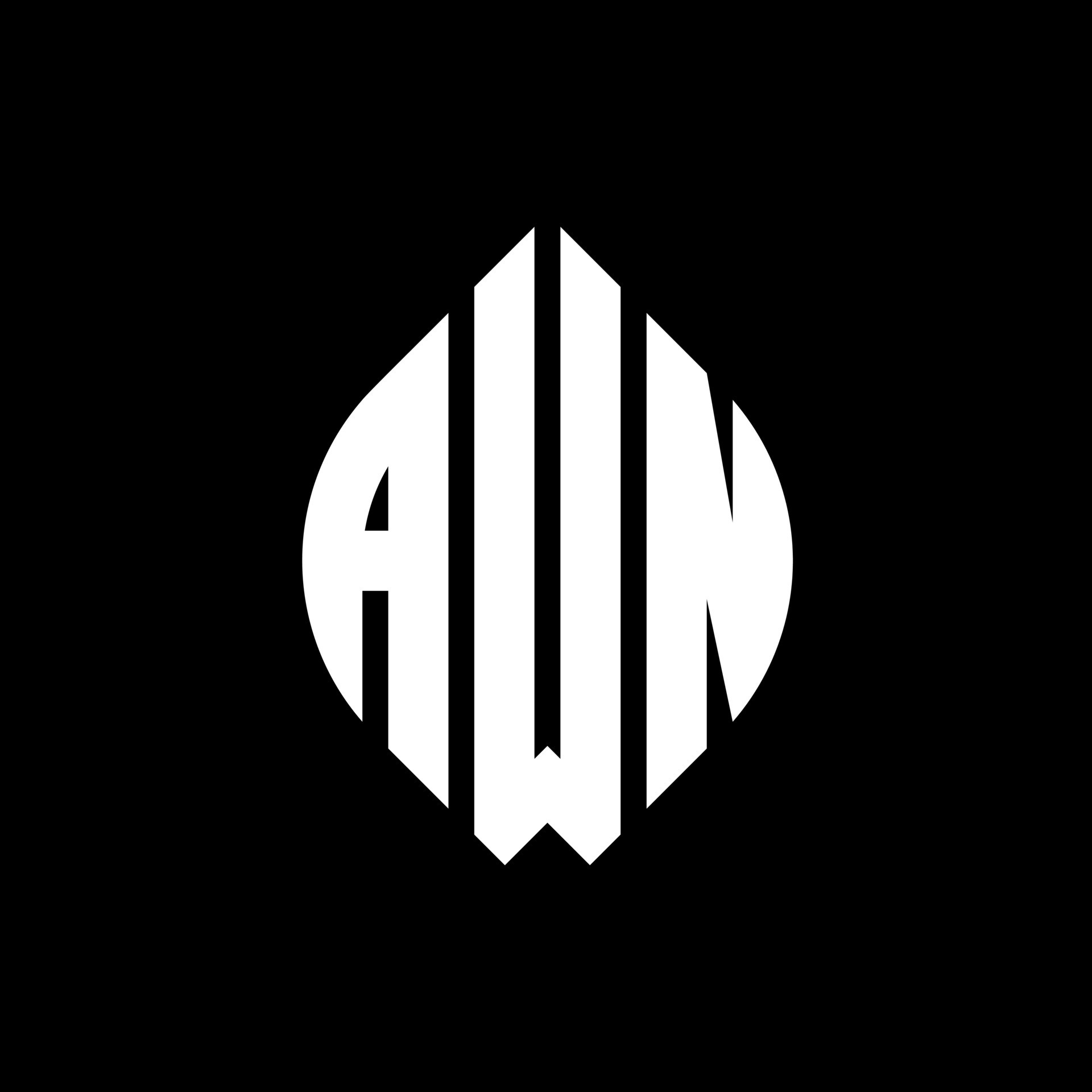 diseño de logotipo de letra de círculo de awn con forma de círculo y ...