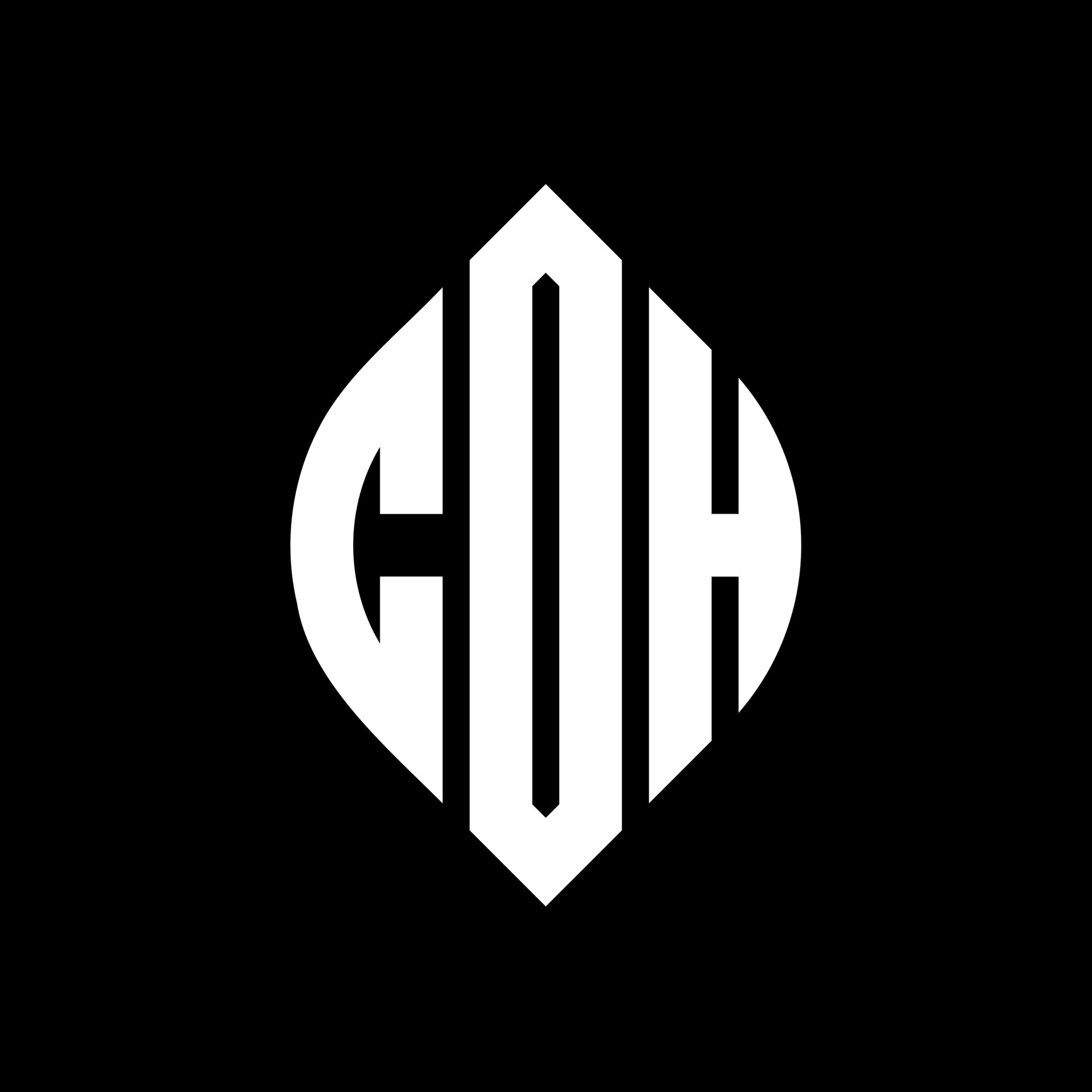 diseño de logotipo de letra de círculo cdh con forma de círculo y elipse. cdh letras elipses con ...