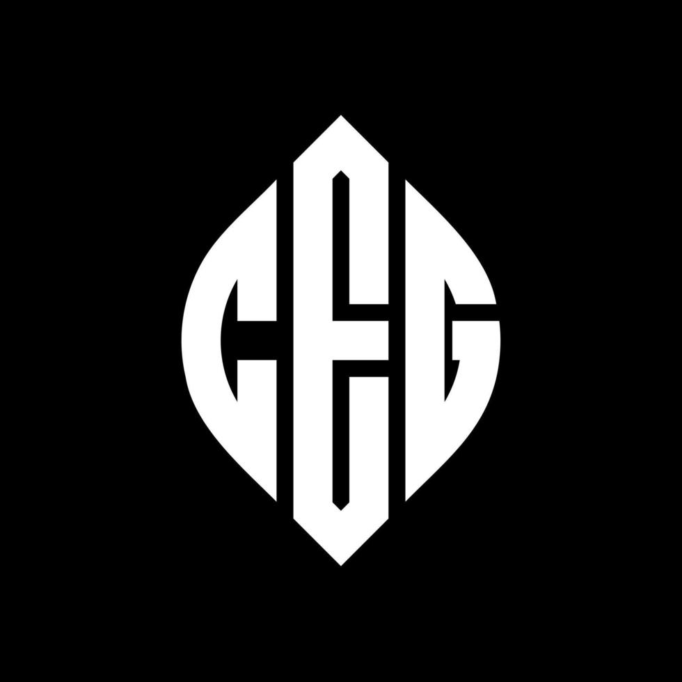 diseño de logotipo de letra de círculo ceg con forma de círculo y elipse. ceg letras elipses con ...