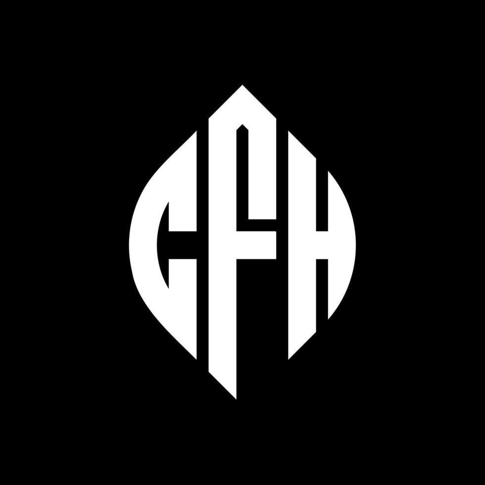 diseño de logotipo de letra de círculo cfh con forma de círculo y elipse. cfh letras elipses con ...
