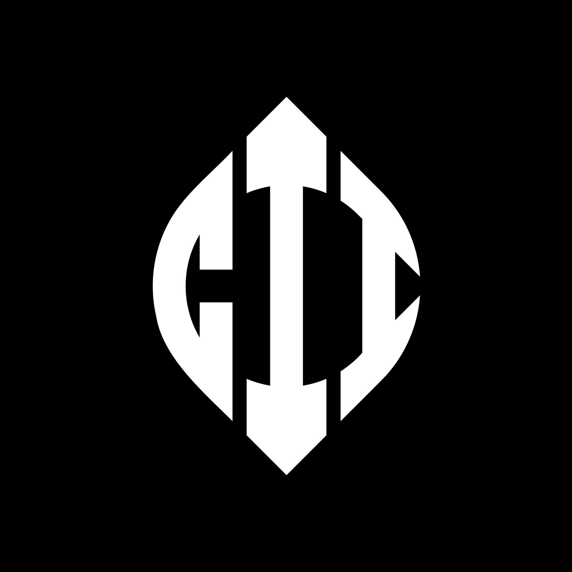 Cii Circle Letter Logo Design With Circle And Ellipse Shape Cii Ellipse Letters With