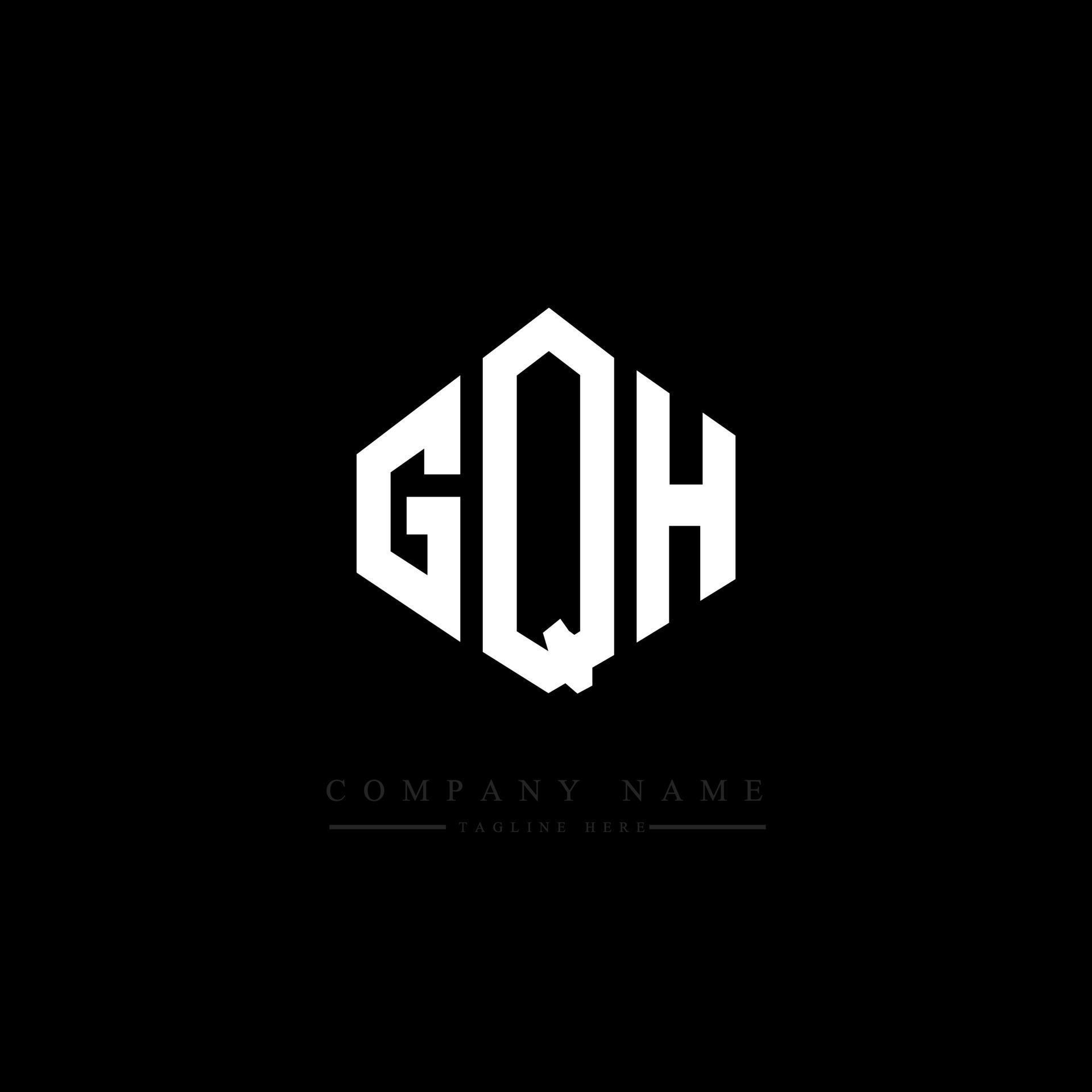 GQH letter logo design with polygon shape. GQH polygon and cube shape logo design. GQH hexagon ...
