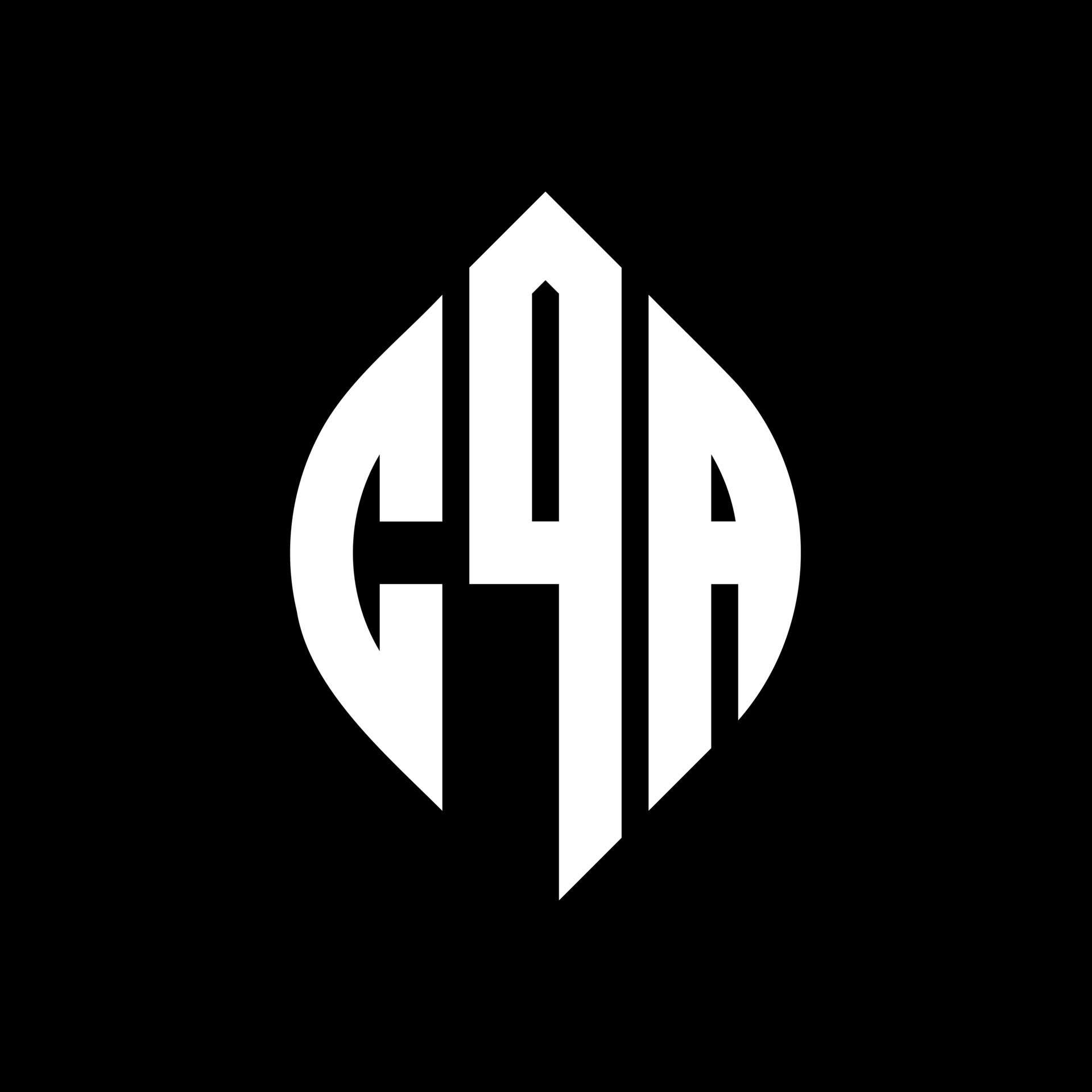 Cqa Circle Letter Logo Design With Circle And Ellipse Shape Cqa Ellipse Letters With