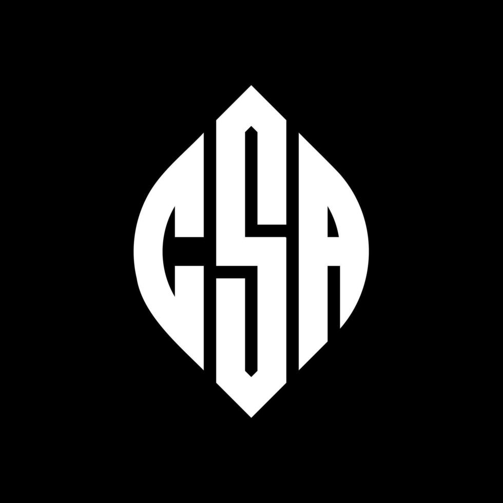 diseño de logotipo de letra de círculo csa con forma de círculo y elipse. csa letras elipses con ...