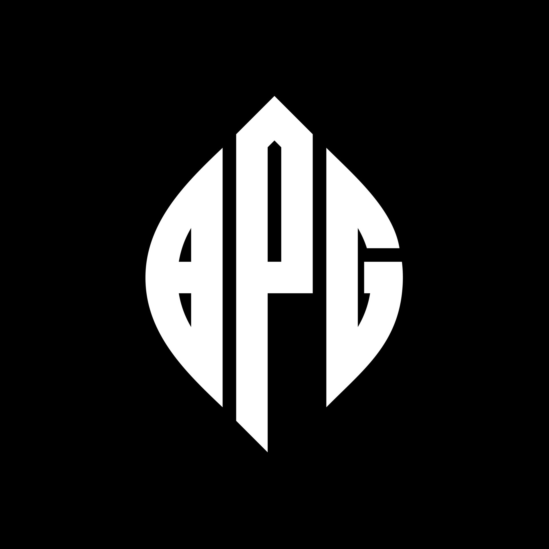 diseño de logotipo de letra circular bpg con forma de círculo y elipse. letras de elipse bpg con ...