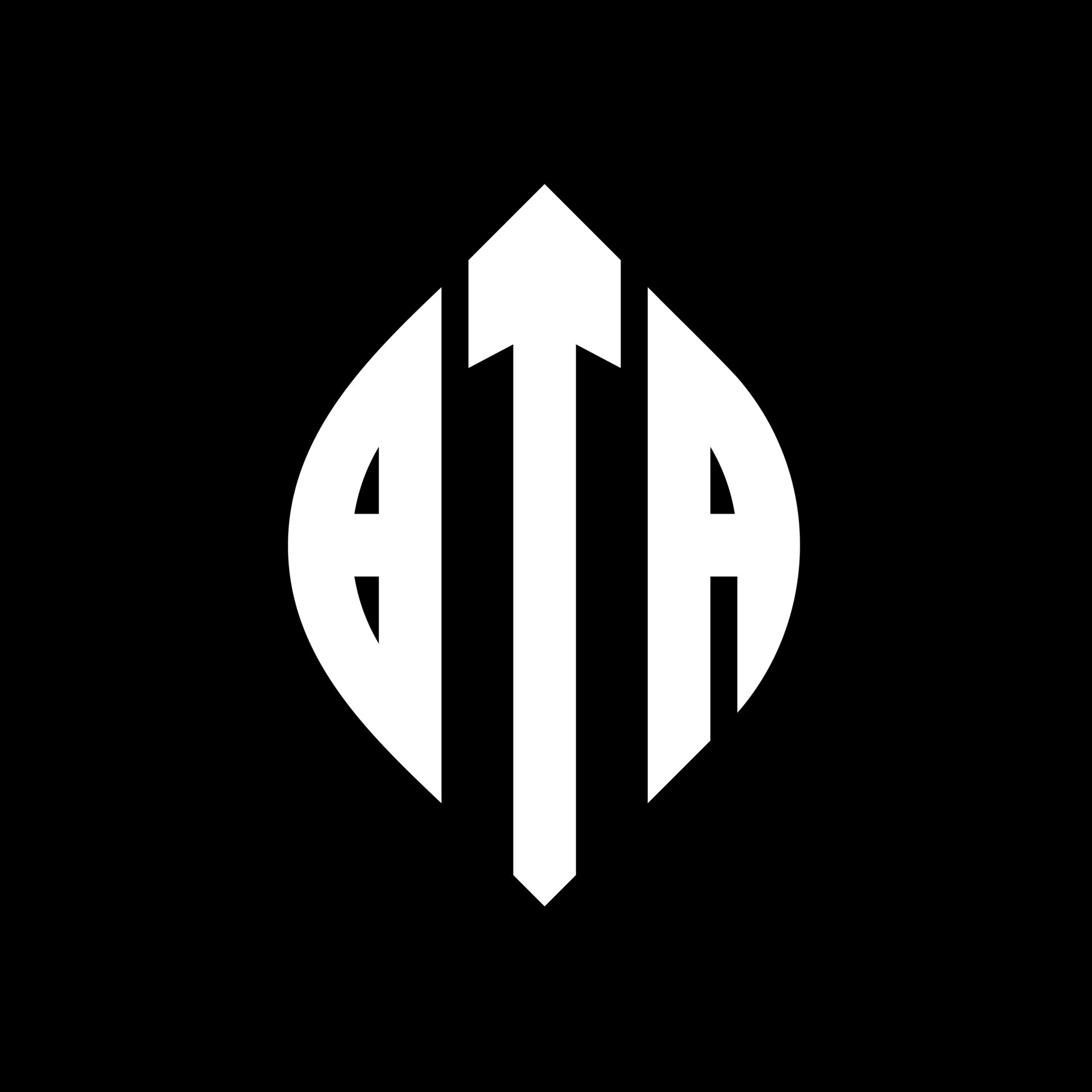 diseño de logotipo de letra de círculo bta con forma de círculo y elipse. letras de elipse bta ...
