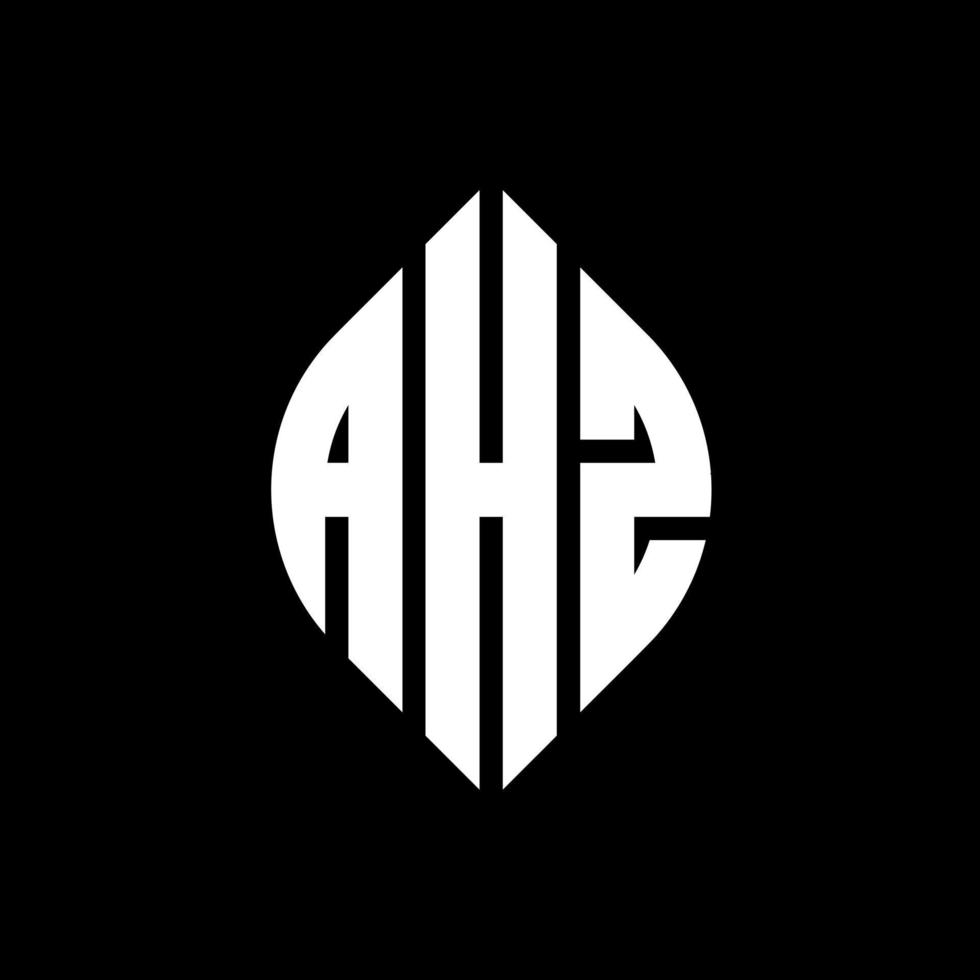 diseño de logotipo de letra circular ahz con forma de círculo y elipse. ahz letras elipses con ...