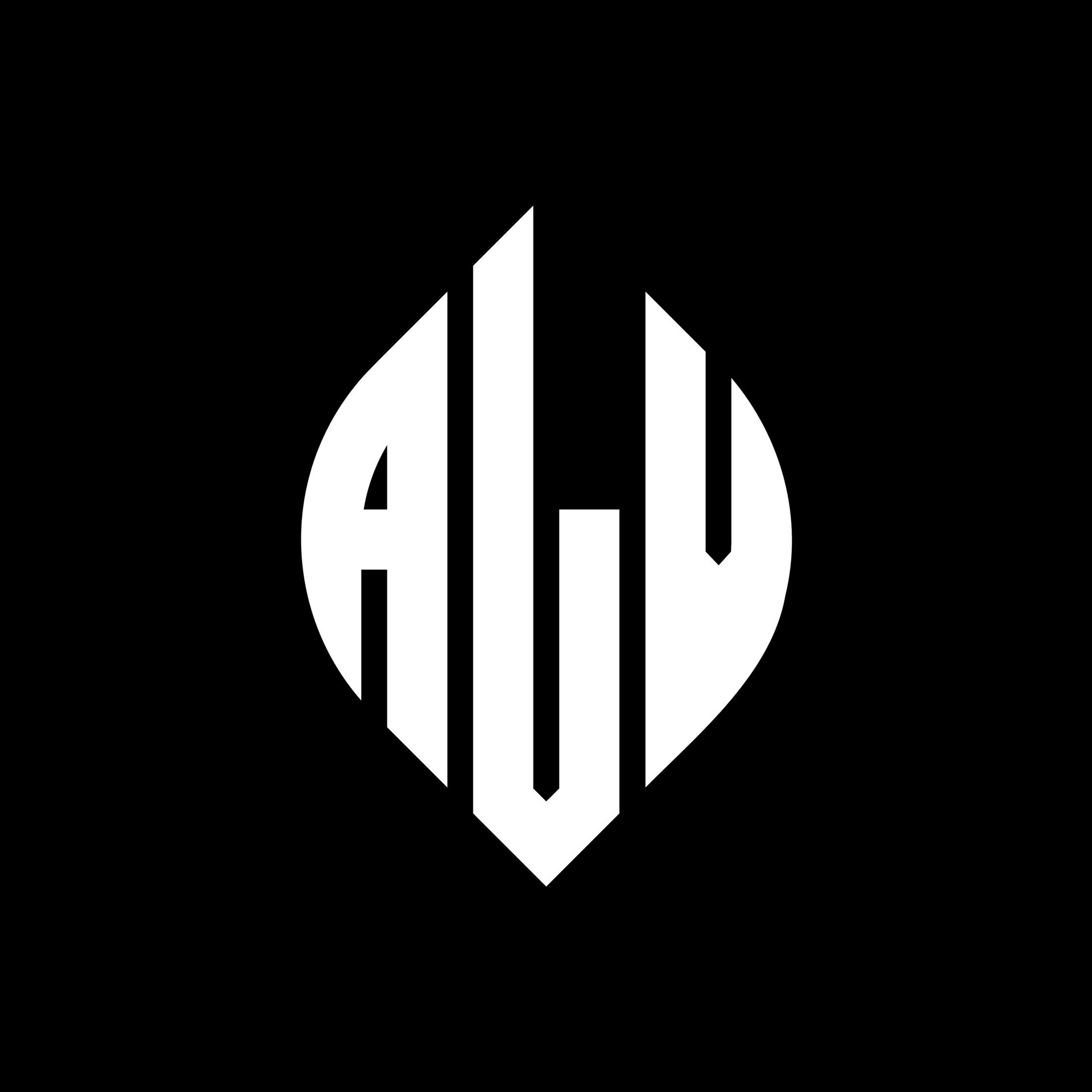 diseño de logotipo de letra de círculo alv con forma de círculo y elipse. alv letras elipses con ...